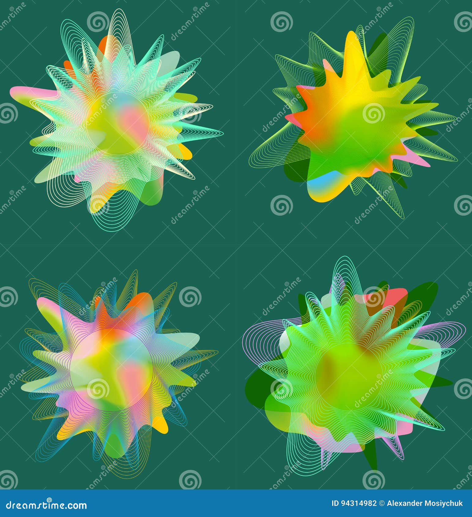 Set of Vector Splash Design Element Stock Vector - Illustration of card ...