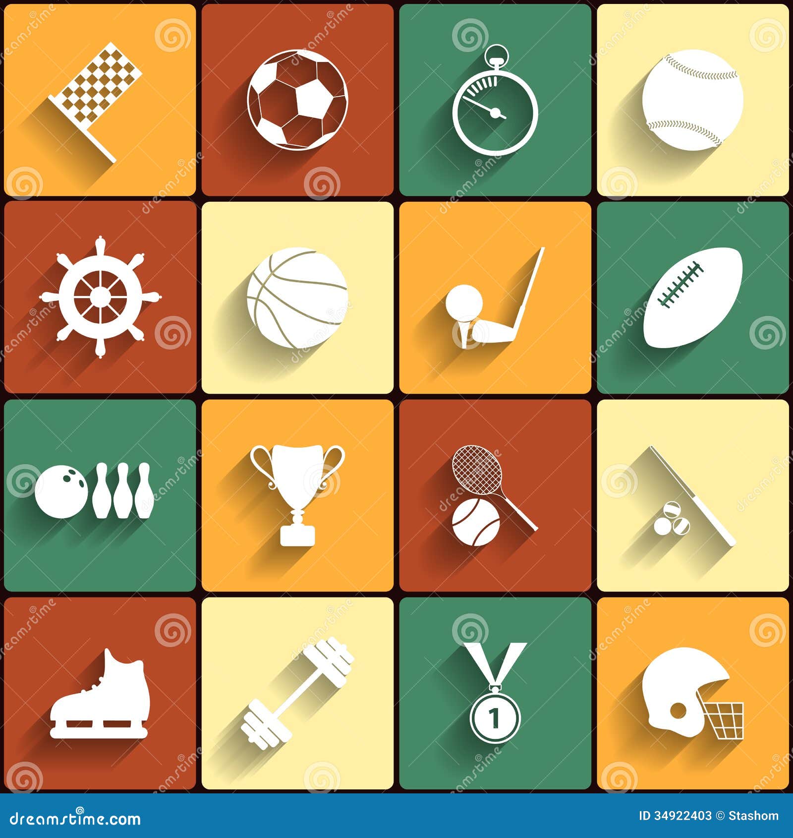 Set of Vector Sport Icons in Flat Design Stock Illustration ...