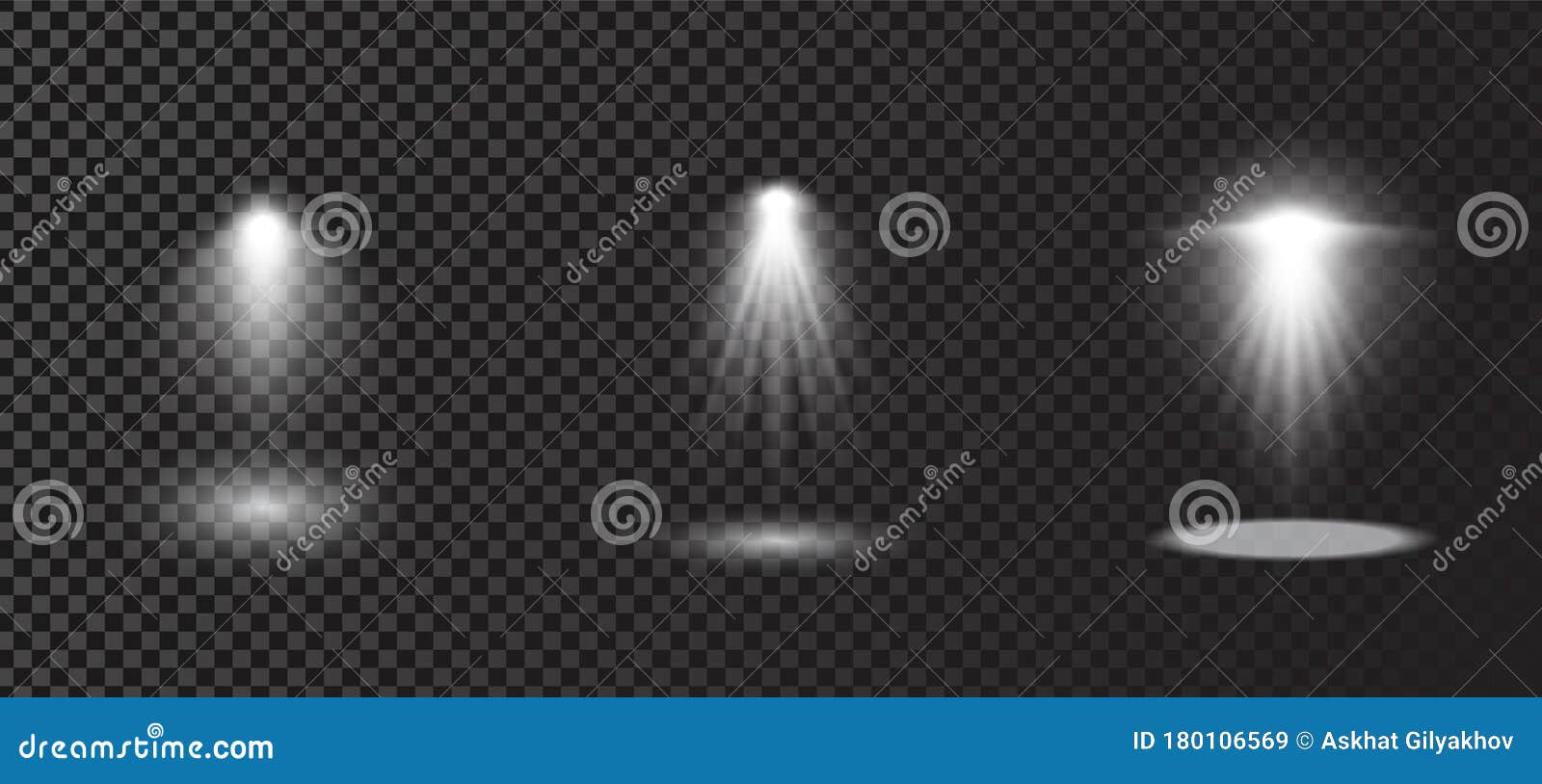 Set of Vector Spotlights Isolated on Transparent Background. Scene ...