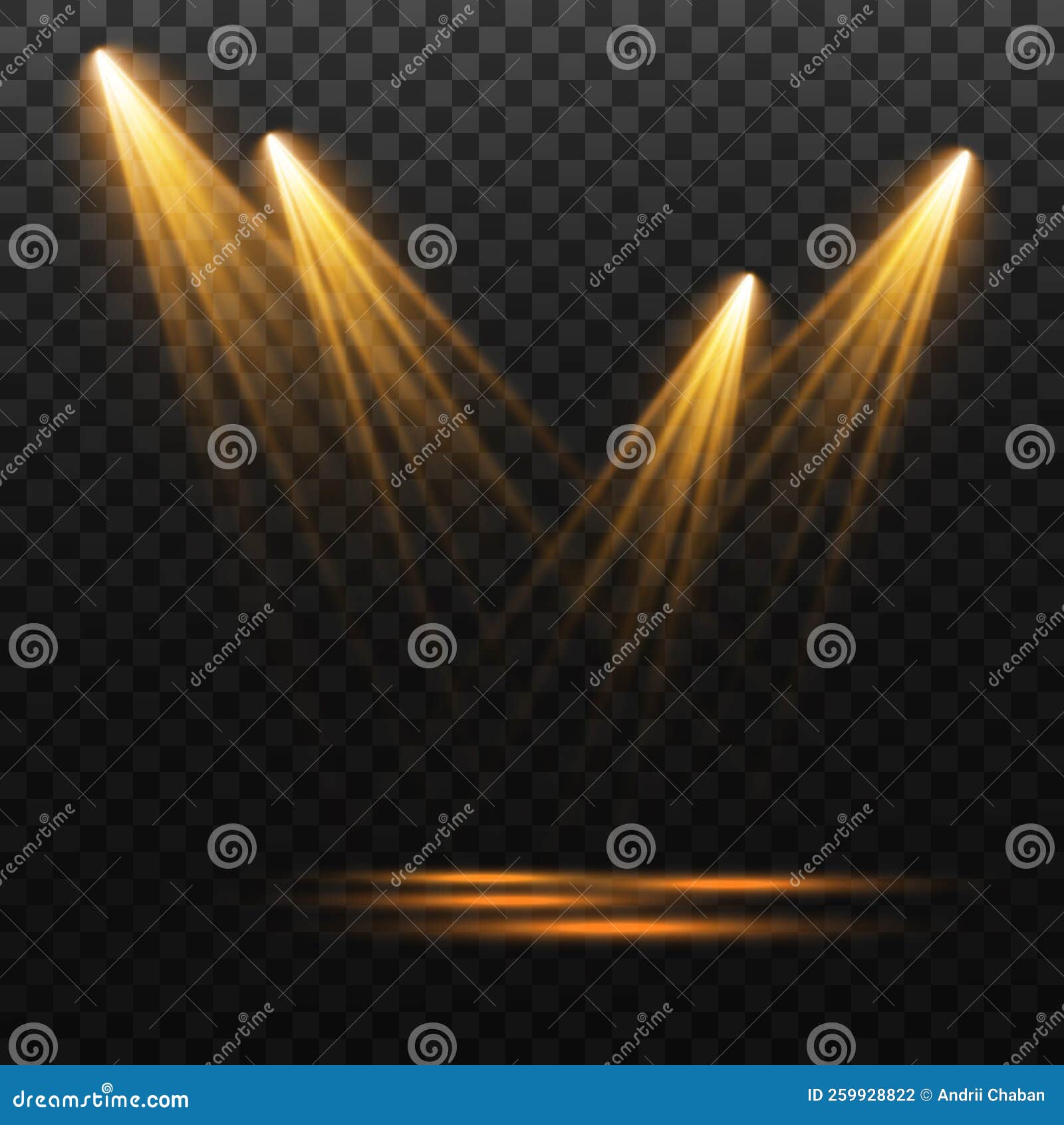 Set of Vector Spotlights. Various Forms of Light. Stage Spotlights ...