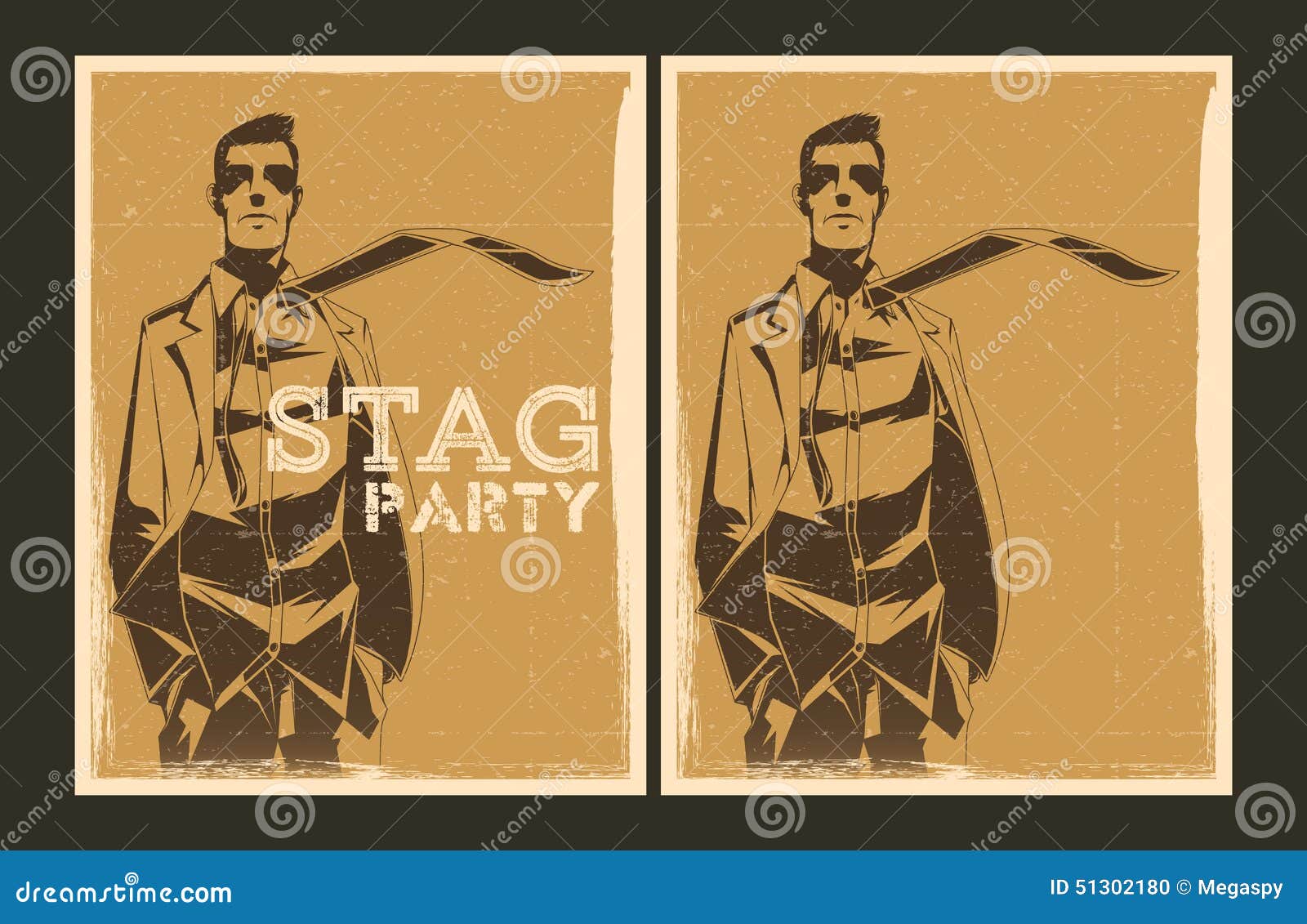 Set of Vector Stag Party Posters Stock Vector - Illustration of party ...