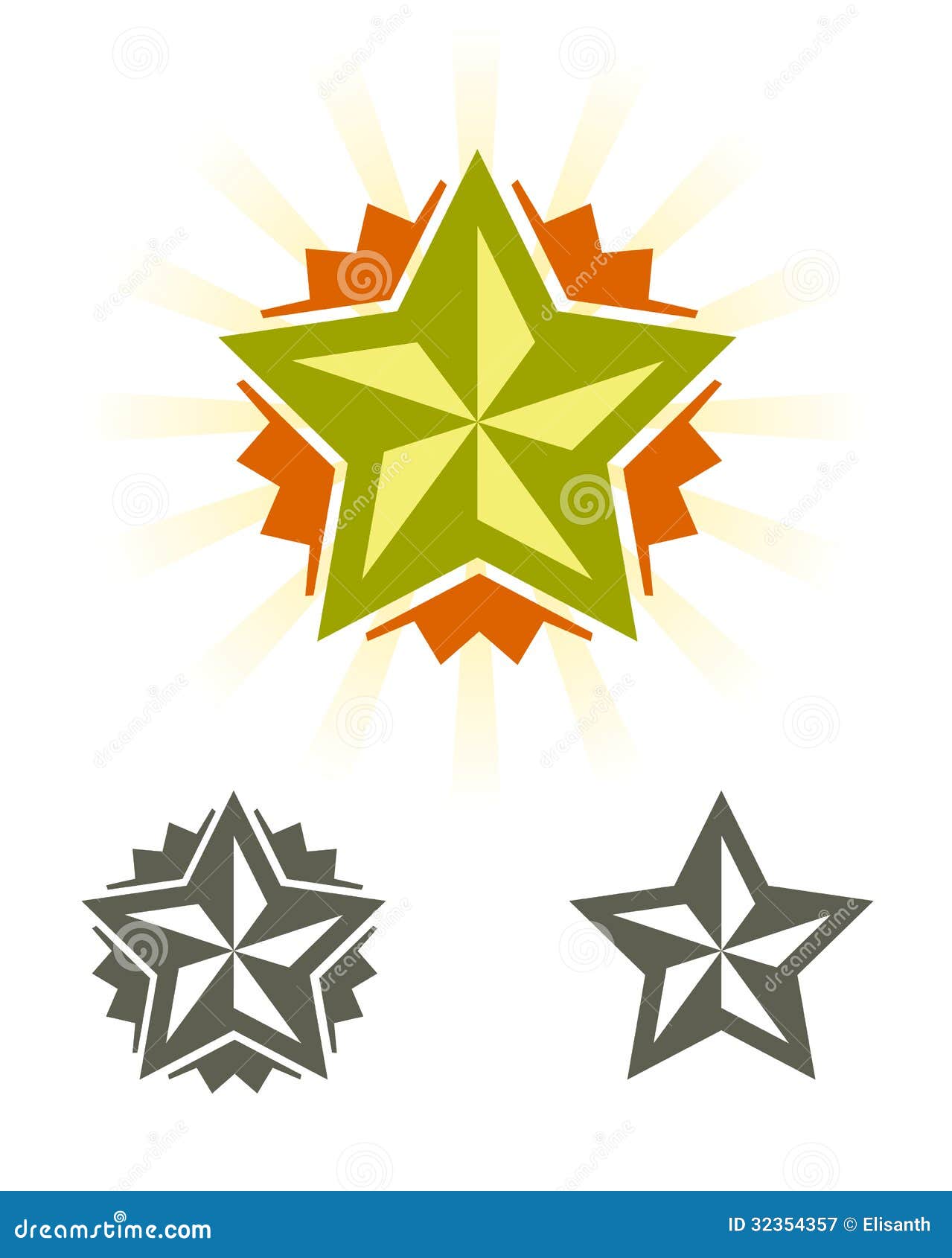 Set of vector stars stock vector. Illustration of icon - 32354357