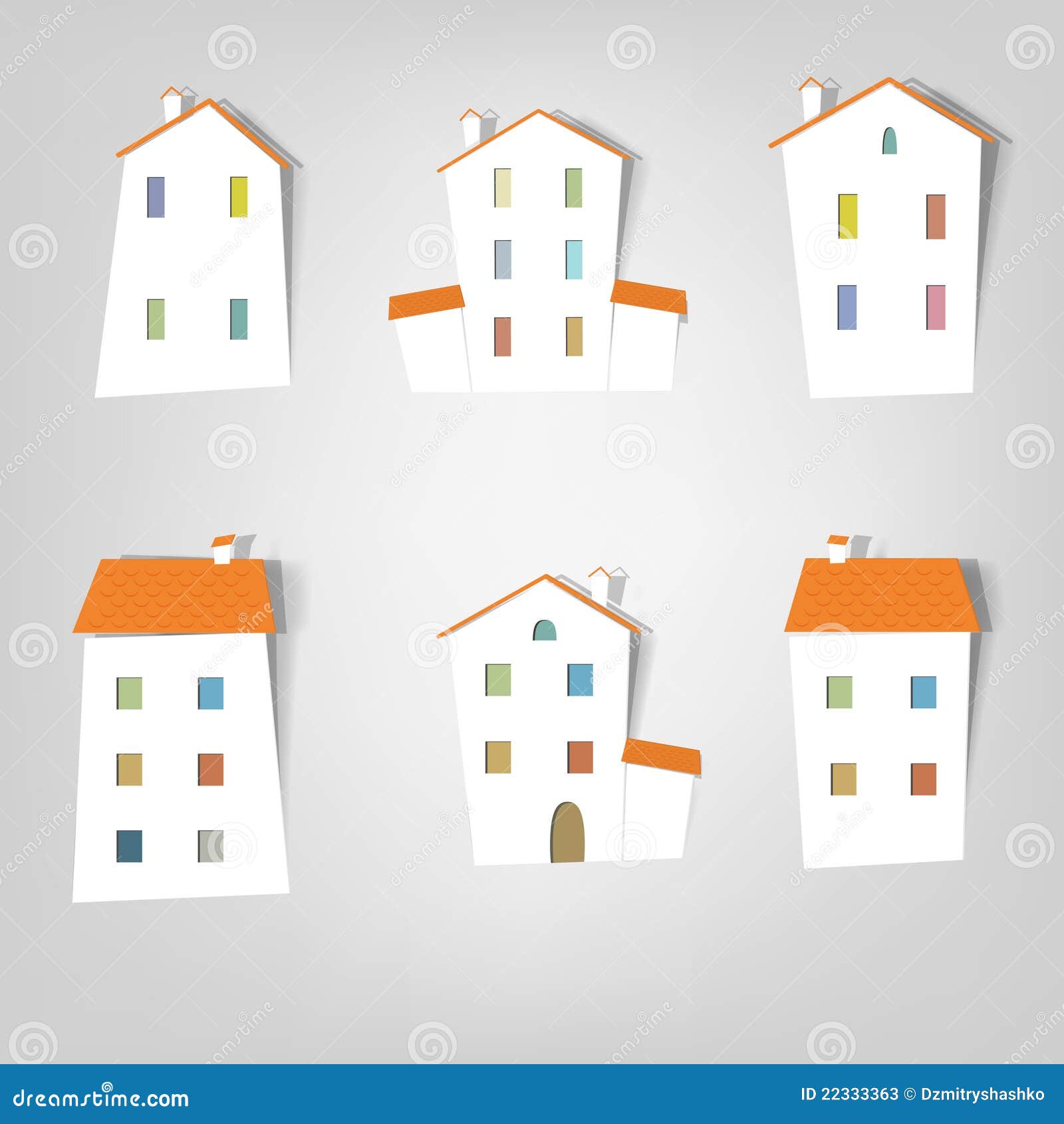 Set of Vector Stickers. Houses Stock Vector - Illustration of label ...