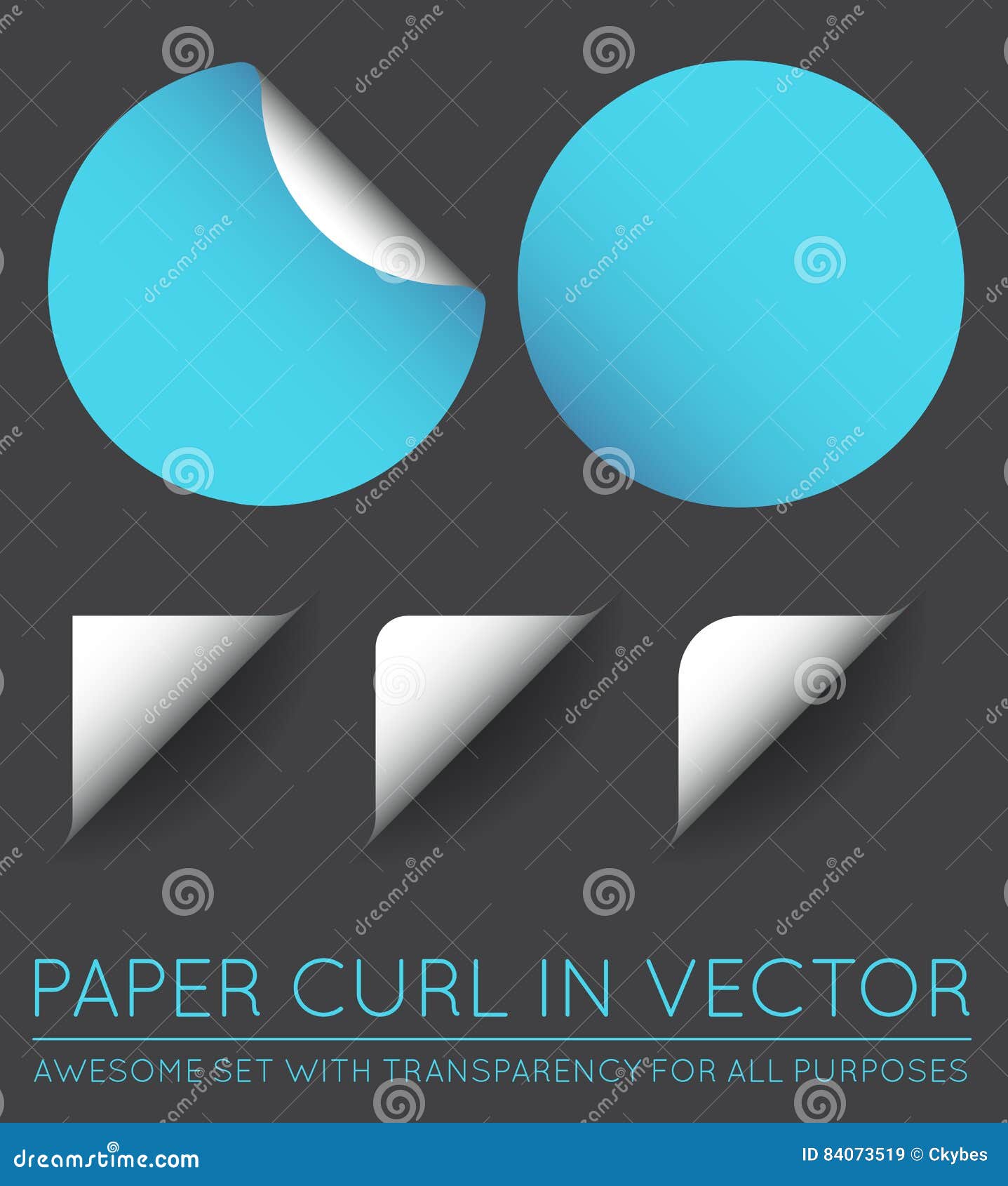 Set of Vector Stickers with Paper Curl Stock Vector - Illustration of ...