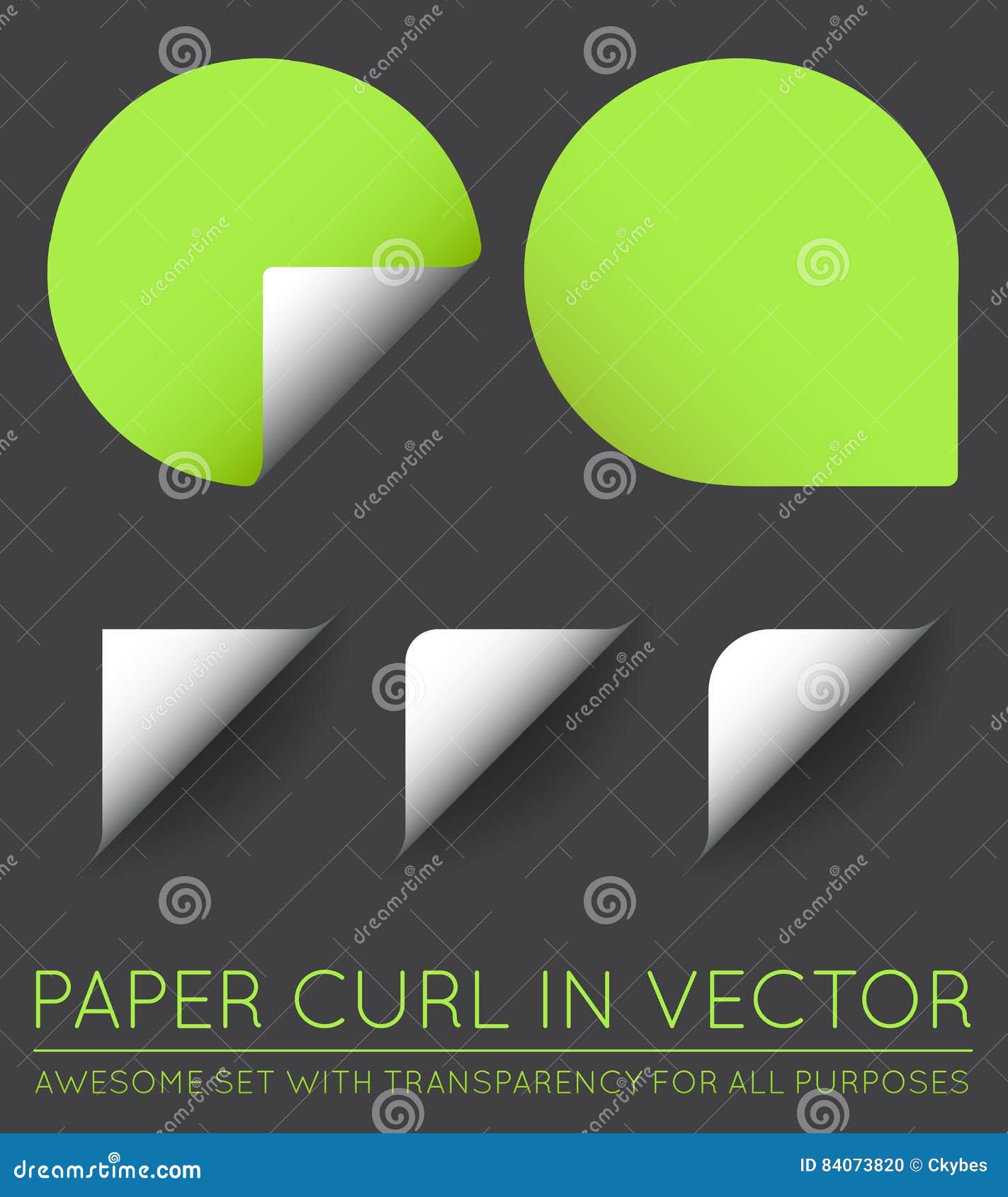 Set of Vector Stickers with Paper Curl Stock Vector - Illustration of ...