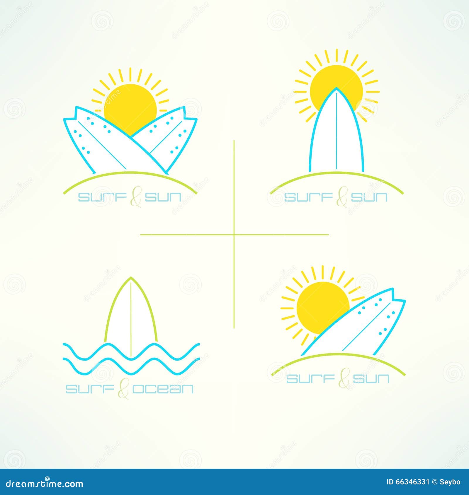 Set of Vector Surfing Company Labels Logo Made in Modern Clean and ...