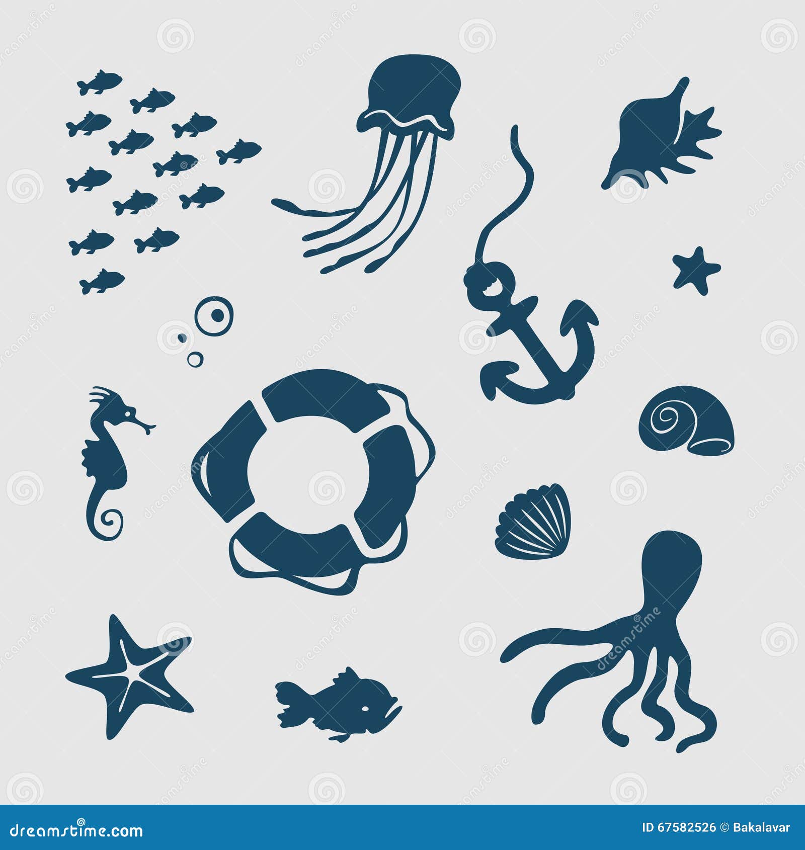 Set Of Vector Symbols Sea Stock Vector - Image: 67582526