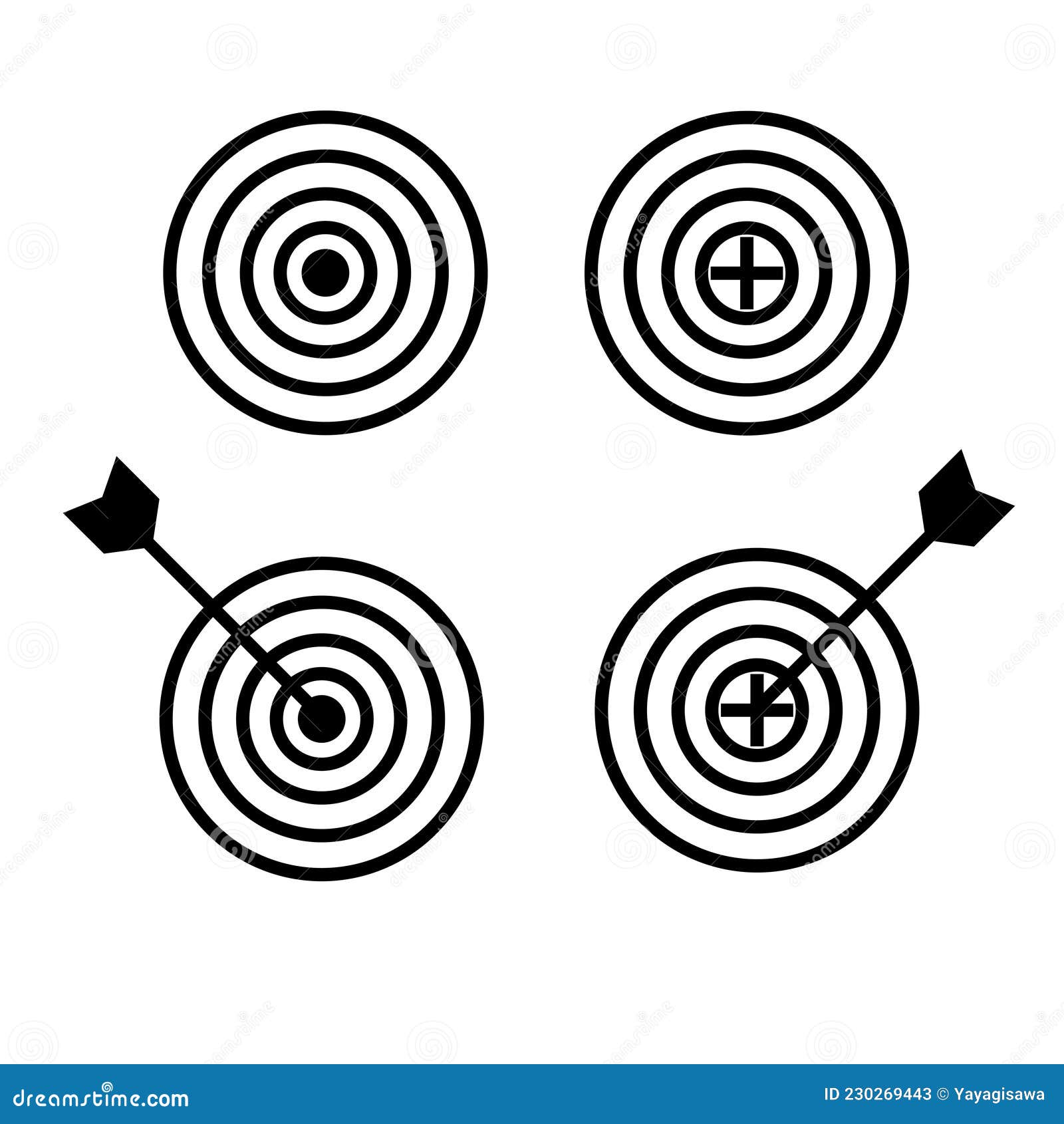 Set of Vector Target with Arrow Stock Vector - Illustration of accurate ...