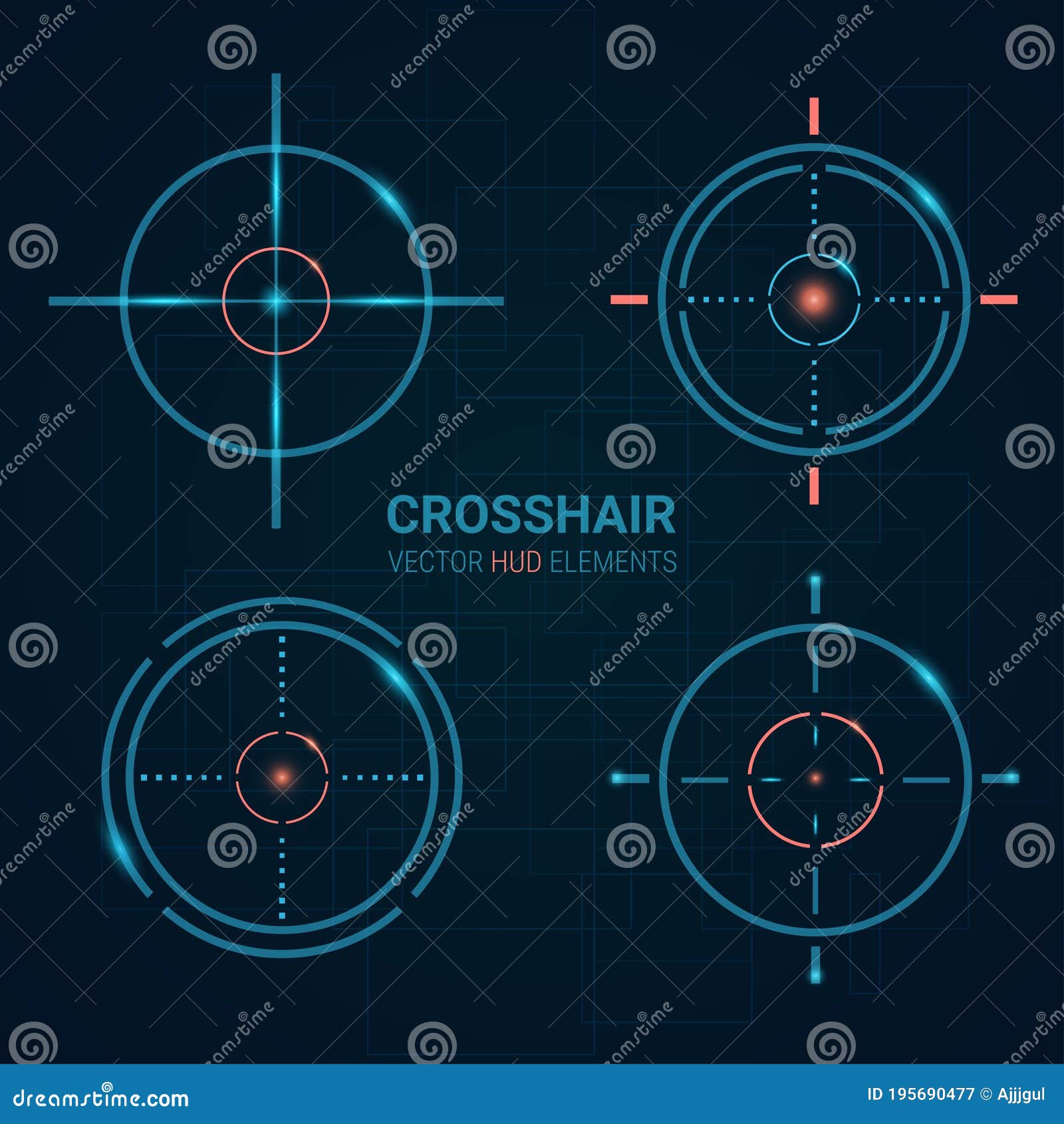 Crosshair design stock vector. Illustration of lightening - 195690477