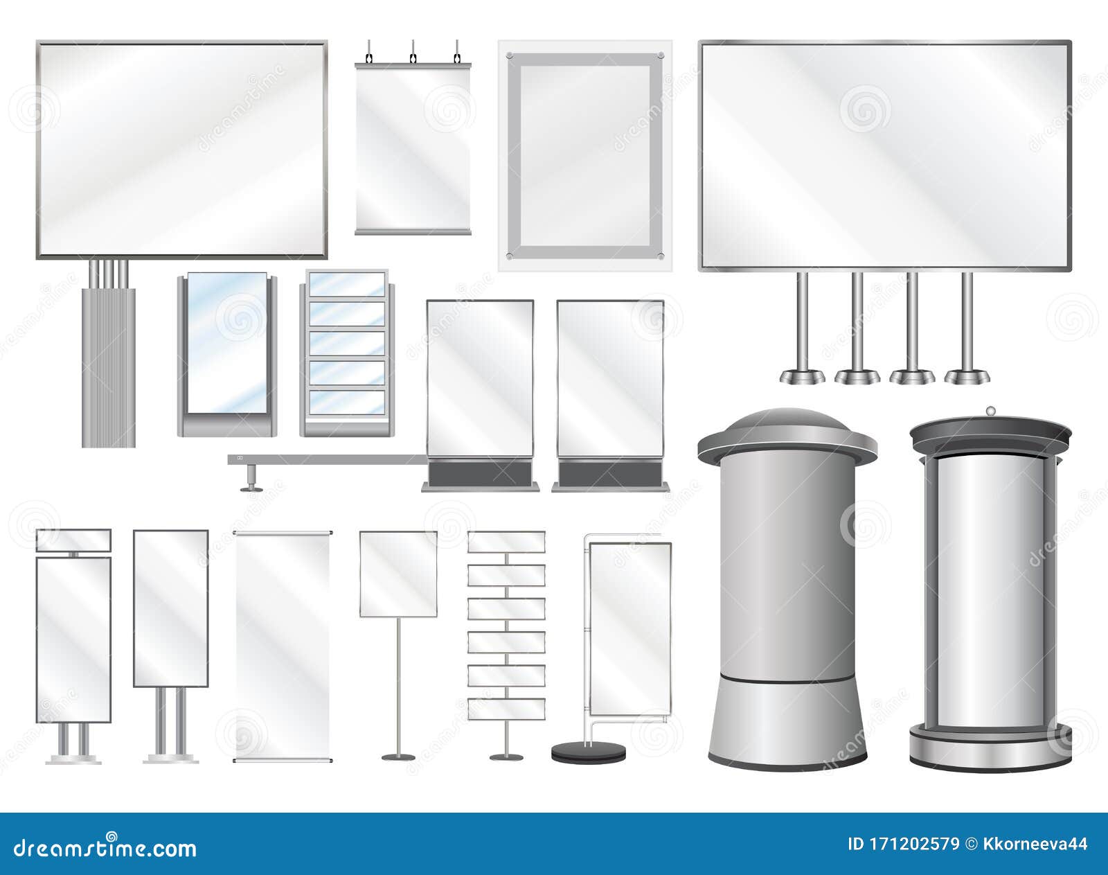 Billboards And Advertising Signs At Modern Buildings In Capital City ...