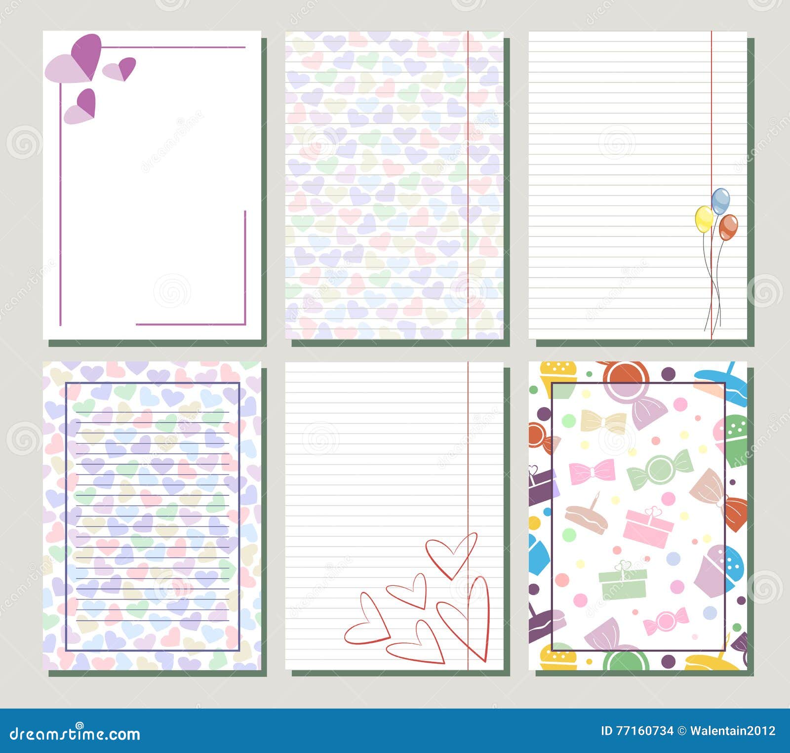 Set of Vector Templates for Letter or Greeting Card. Stock Vector ...