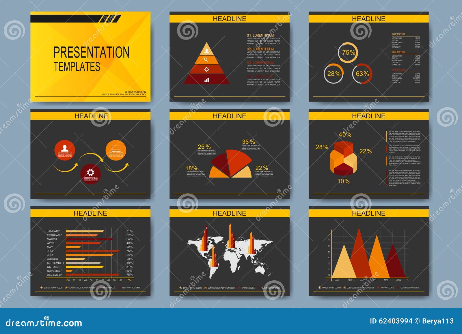 Set of Vector Templates for Presentation Slides. Stock Vector ...