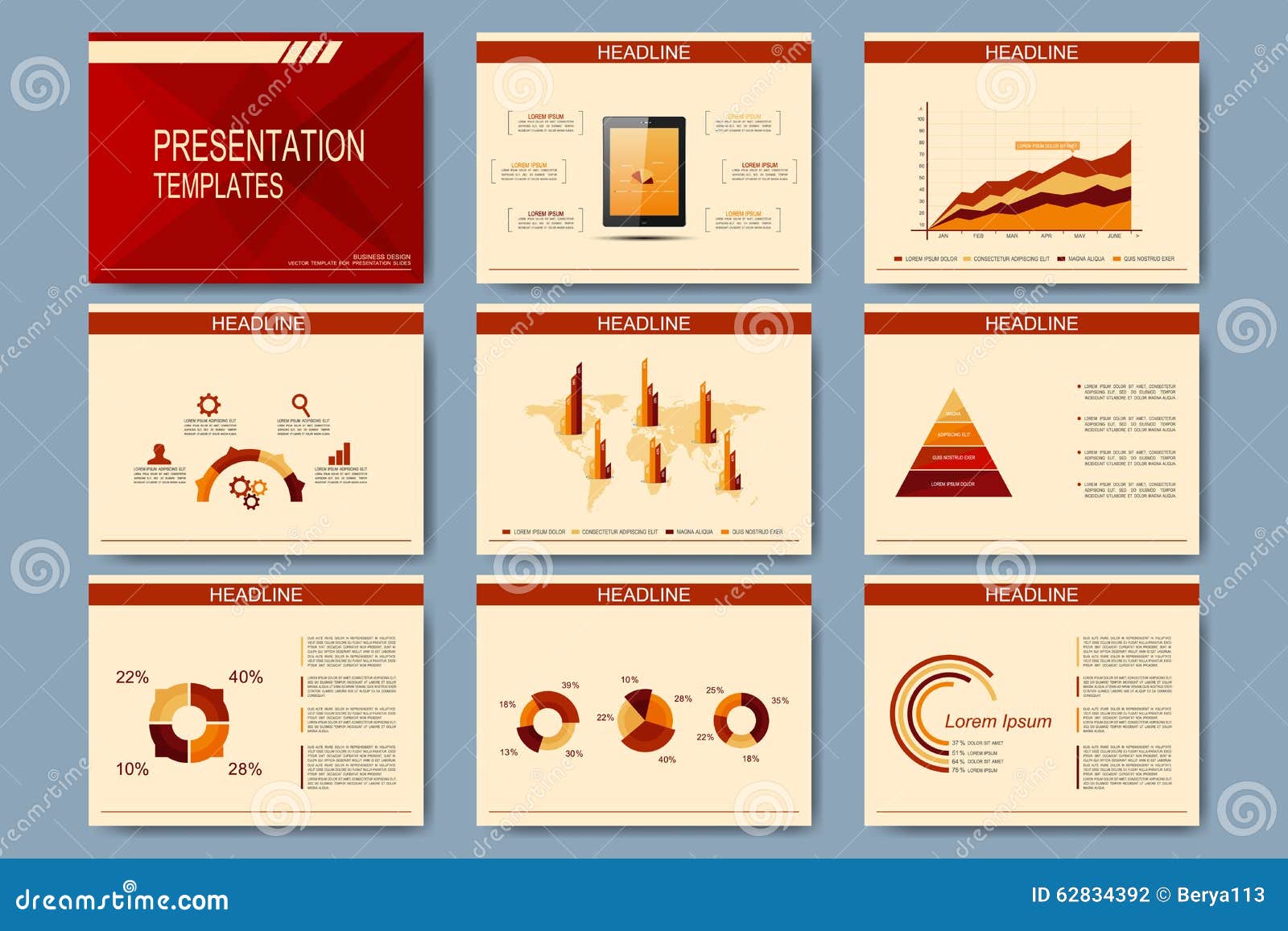 Set of Vector Templates for Presentation Slides. Modern Business Design ...