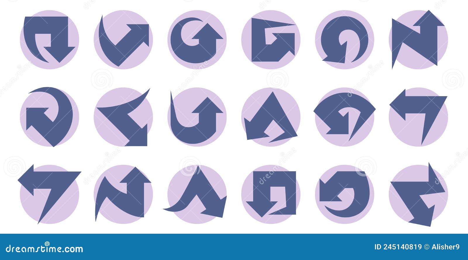 Set of Vector Thin Tail Arrows Stock Vector - Illustration of direction ...