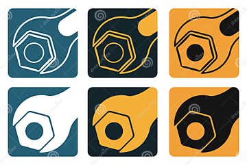 Set of Vector Tools, Wrench and Nut Stock Vector - Illustration of auto ...