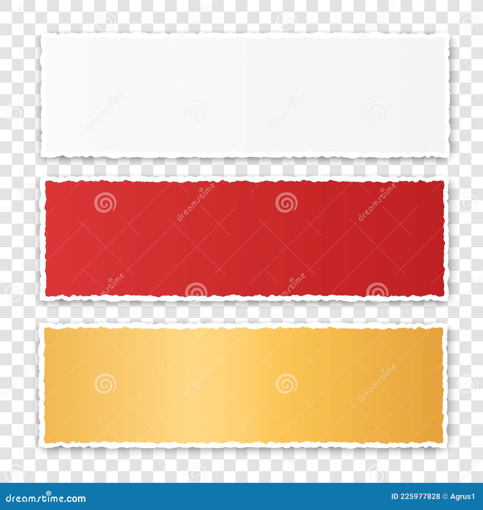 Set of Vector Torn Paper Banners with Ripped Edges with Space for Your ...
