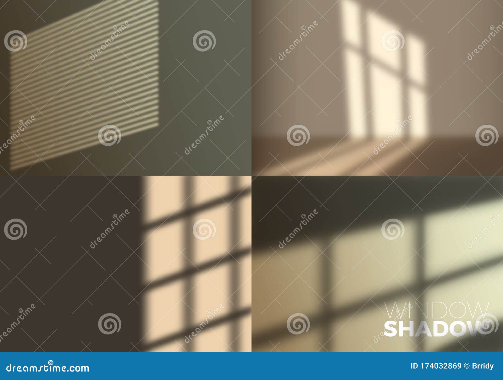 Set of Vector Transparent Realistic Shadow of Window. Decorative Design ...