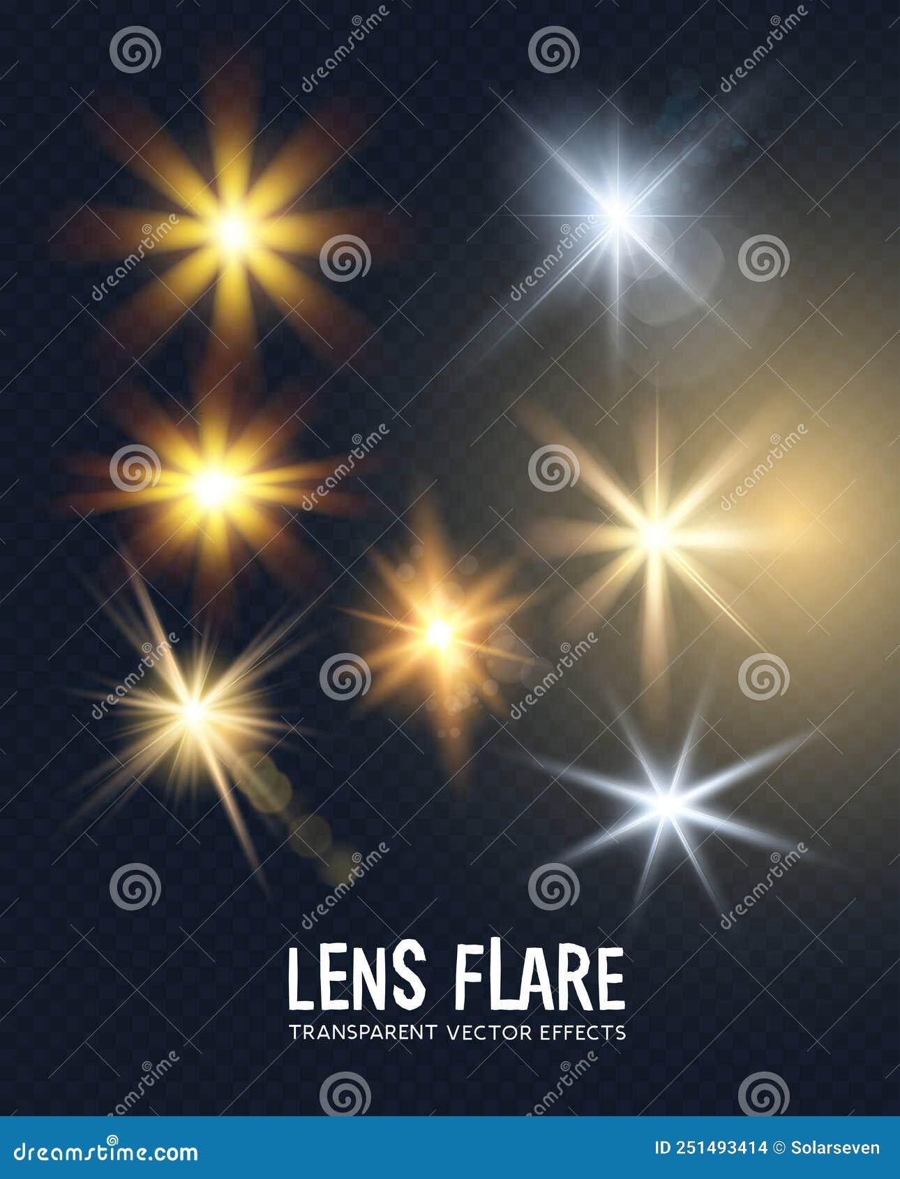 Set of Vector Transparent Sun Flare Effects Stock Vector - Illustration ...