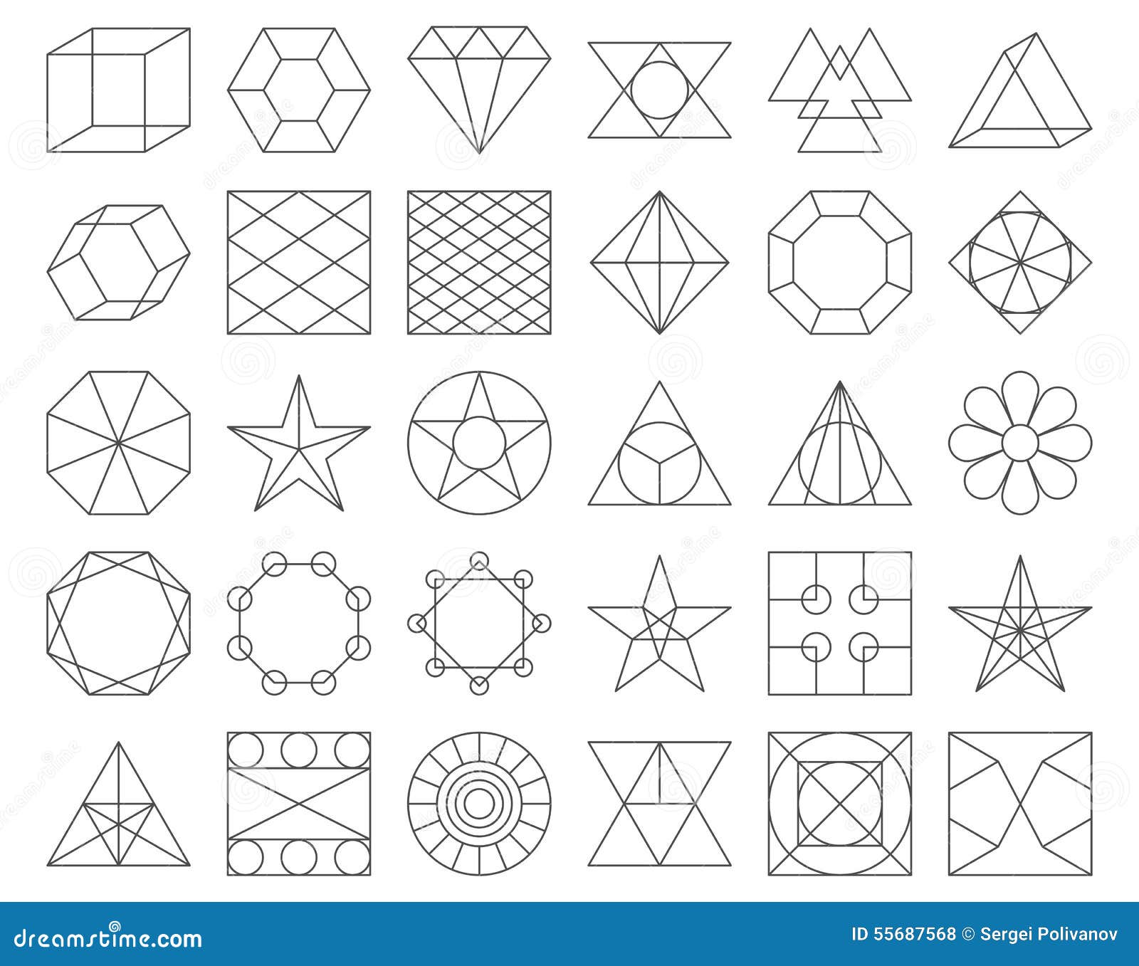 Set of Vector Trendy Geometric Icons Stock Vector - Illustration of ...