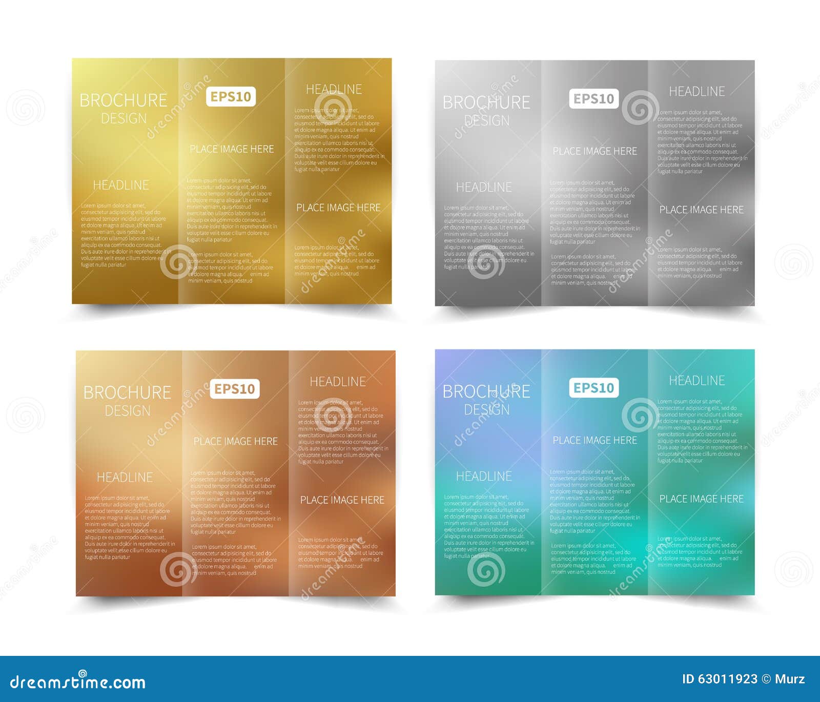 Set of Vector Tri-fold Brochure Design Template Stock Vector ...