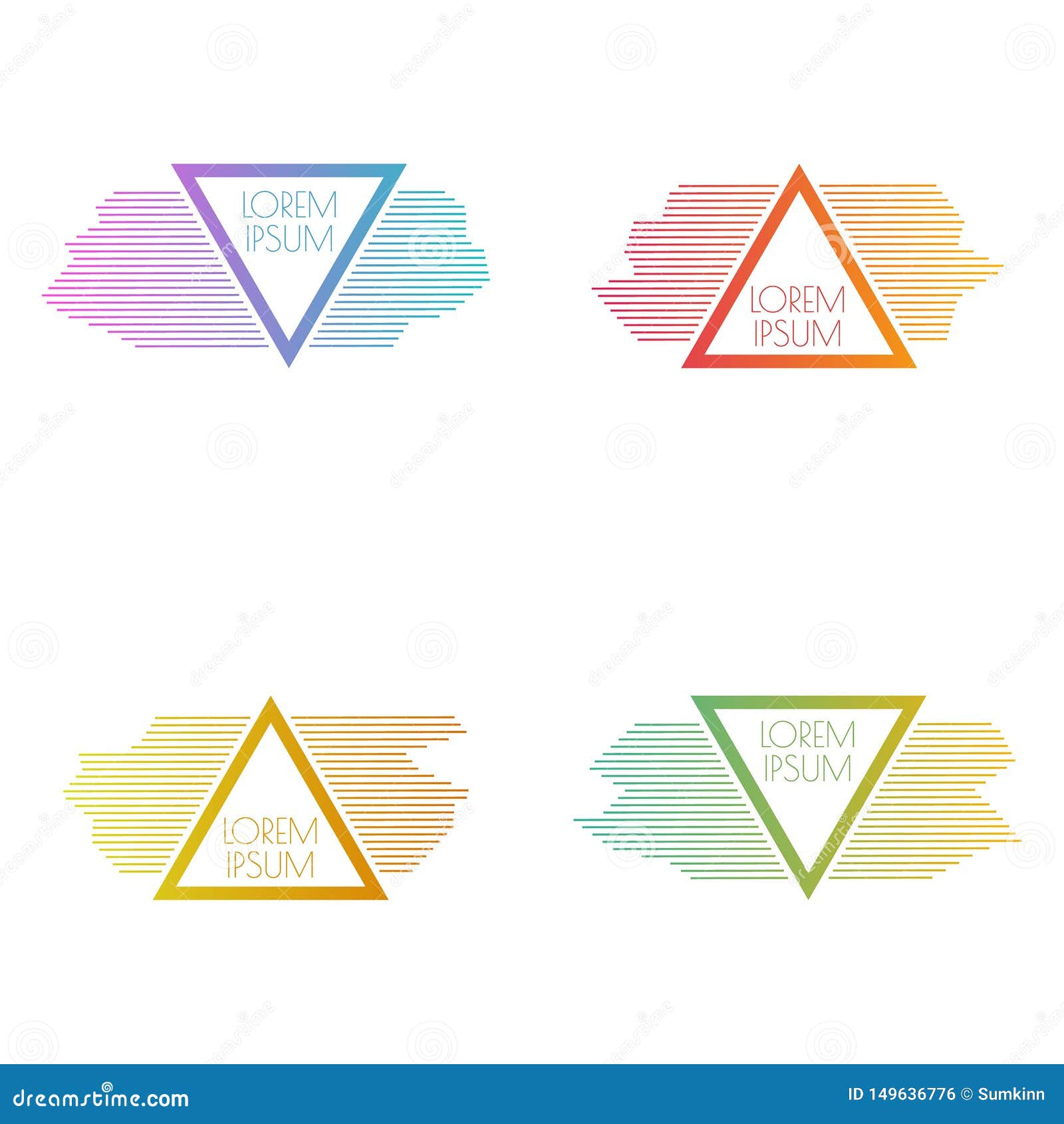 Set of Vector Triangular Banners Stock Vector - Illustration of motion ...