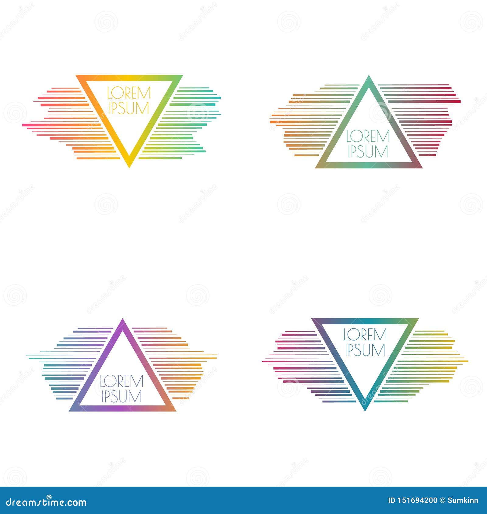 Set of Vector Triangular Banners Stock Vector - Illustration of line ...
