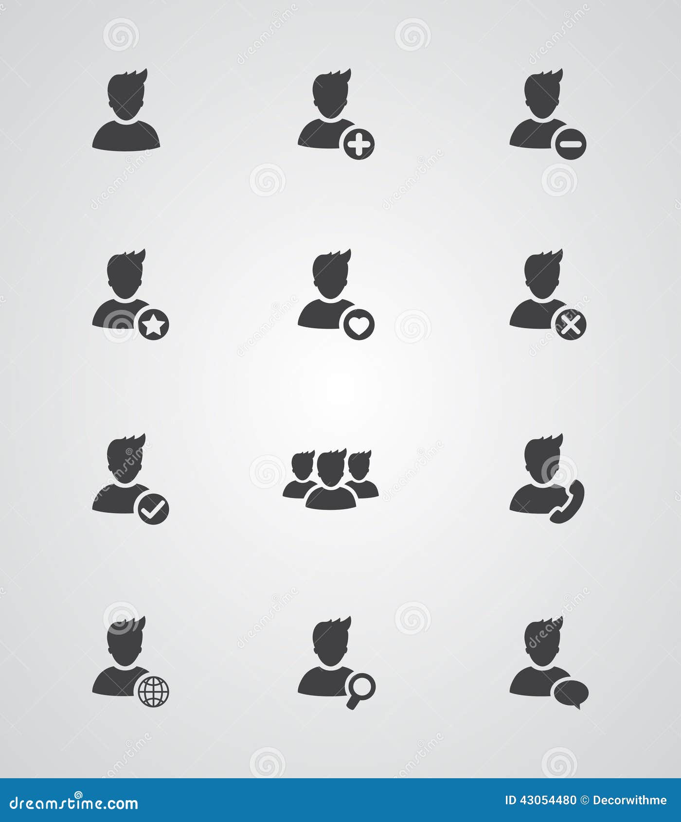 Set of vector user icons stock vector. Illustration of avatar - 43054480