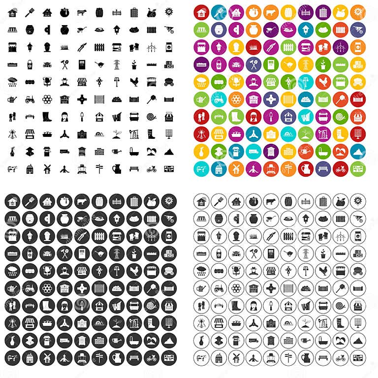 100 set vector variant stock vector. Illustration of market - 115586414
