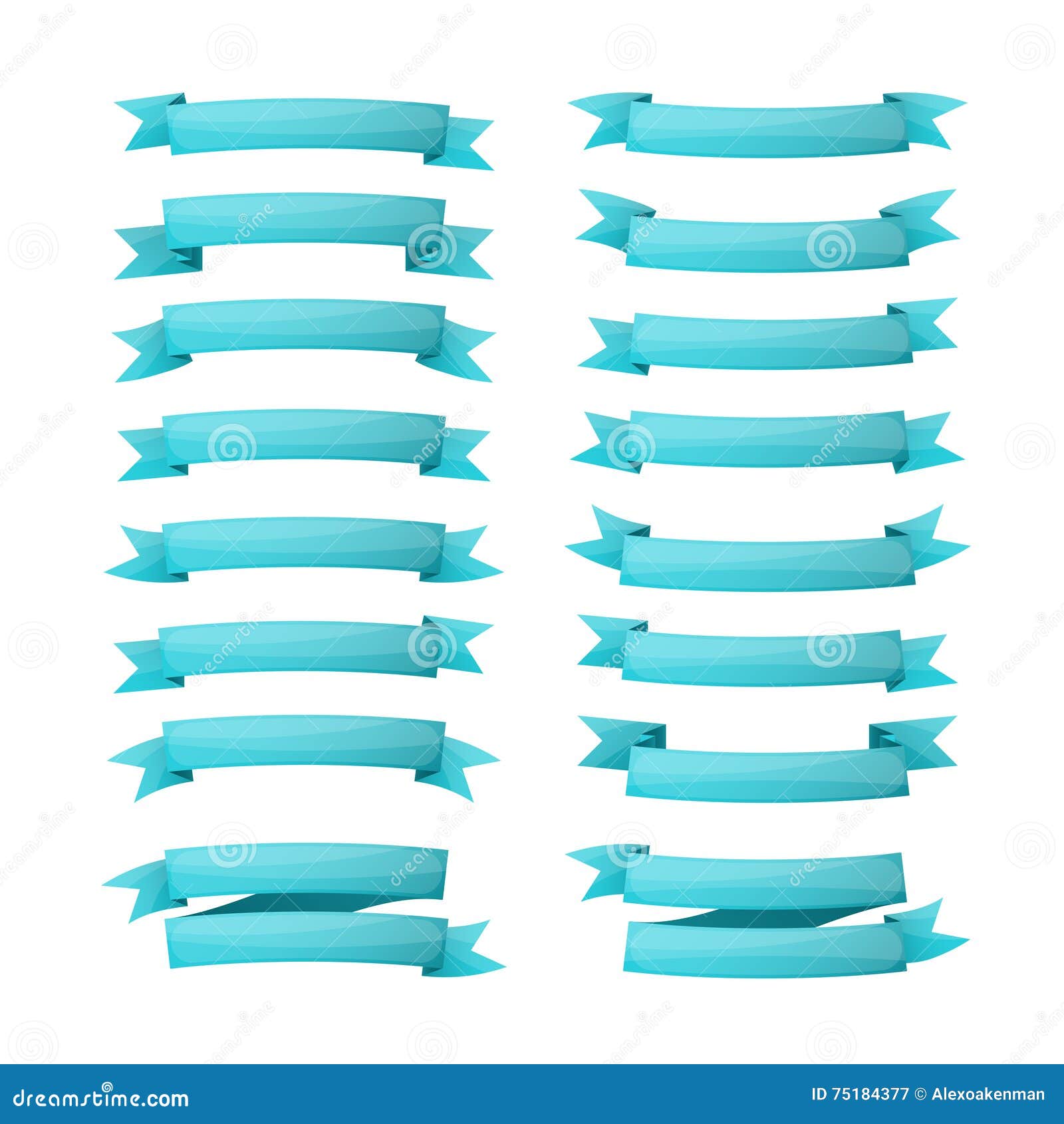 Set of Vector Vintage Title Ribbons in Flat Style Stock Vector ...