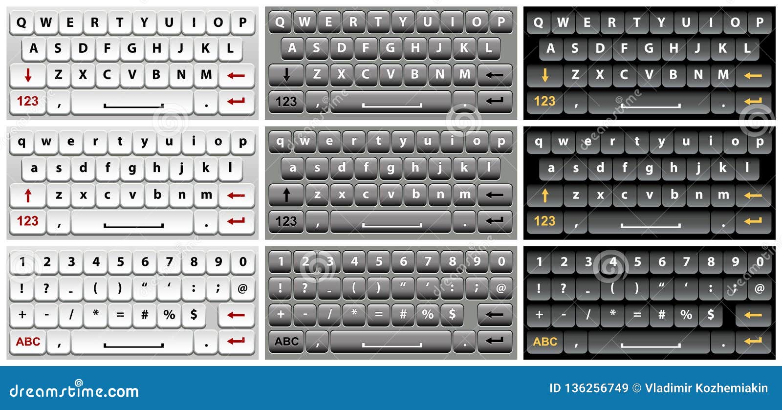 Set Vector Virtual Keyboards for a Smartphone. Stock Vector ...