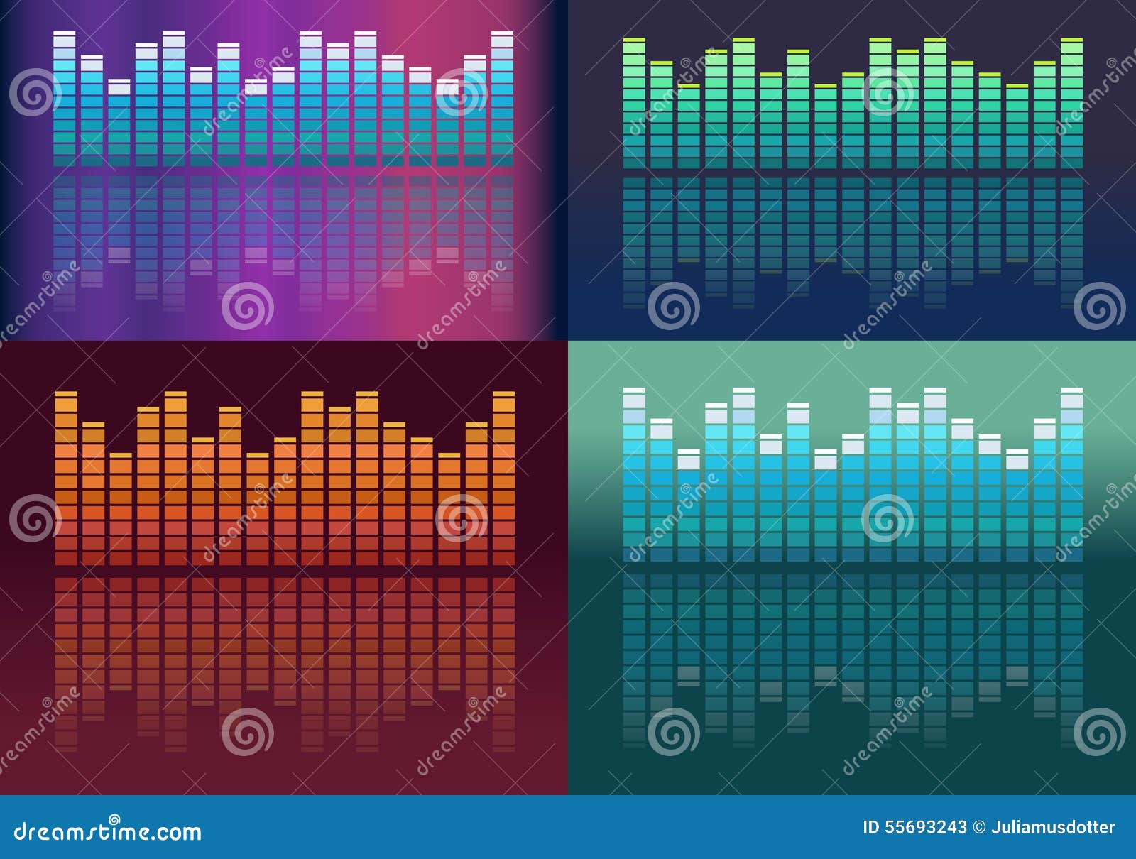 Set of vector volume waves stock vector. Illustration of amplitude ...