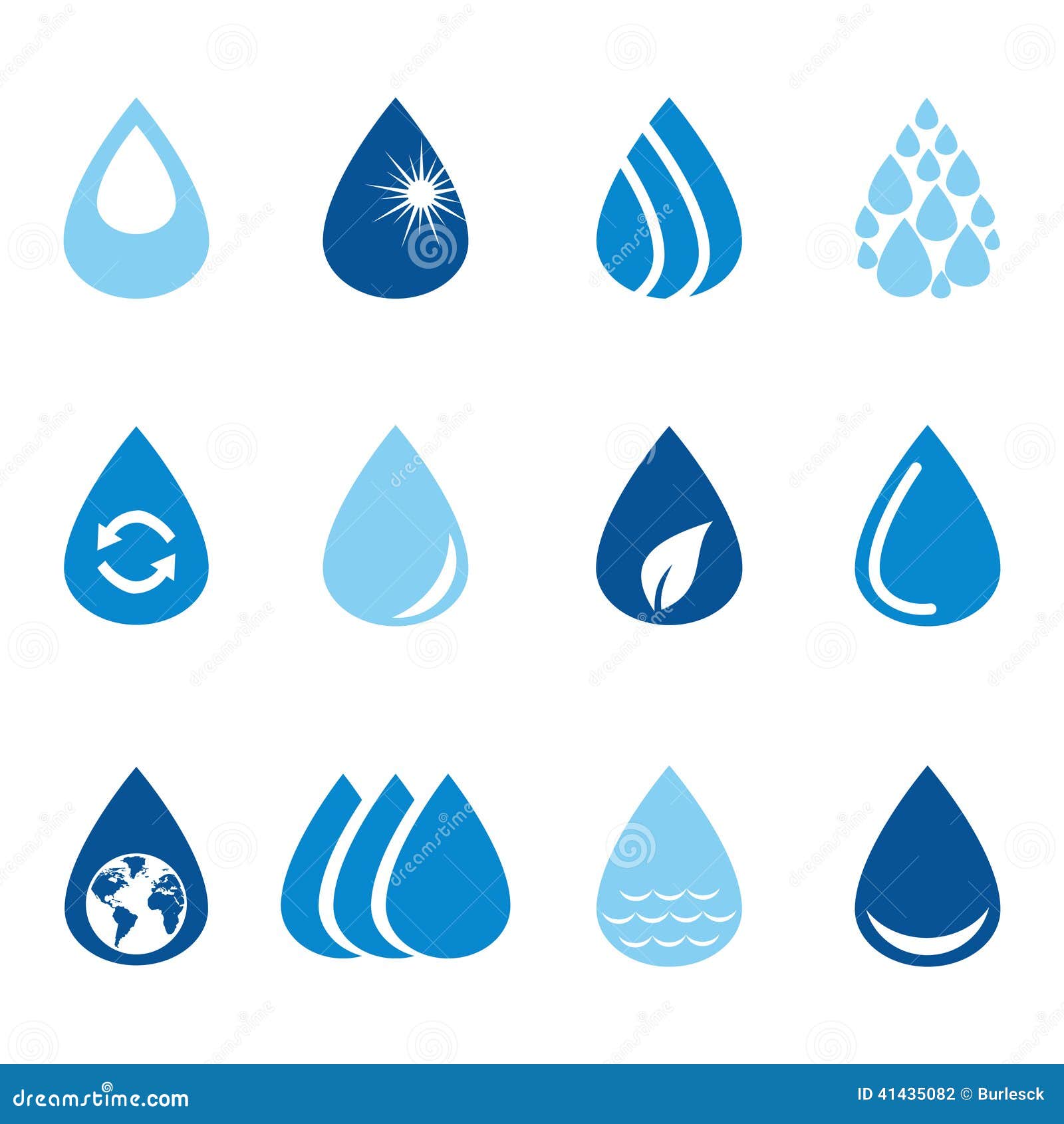 Set of vector water drops stock vector. Illustration of nature - 41435082