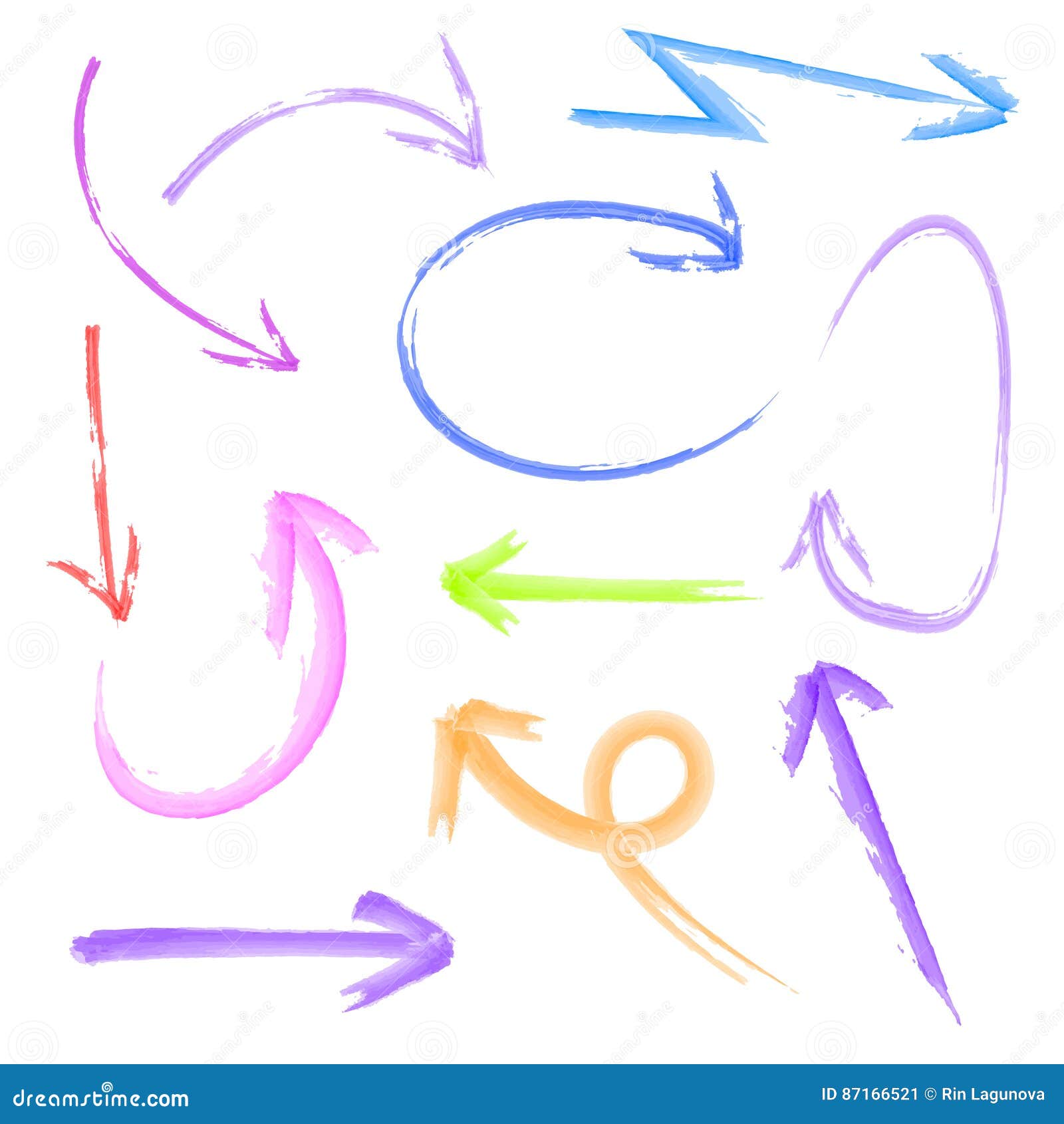 Set of VECTOR Watercolor Colored Arrows Stock Vector - Illustration of ...