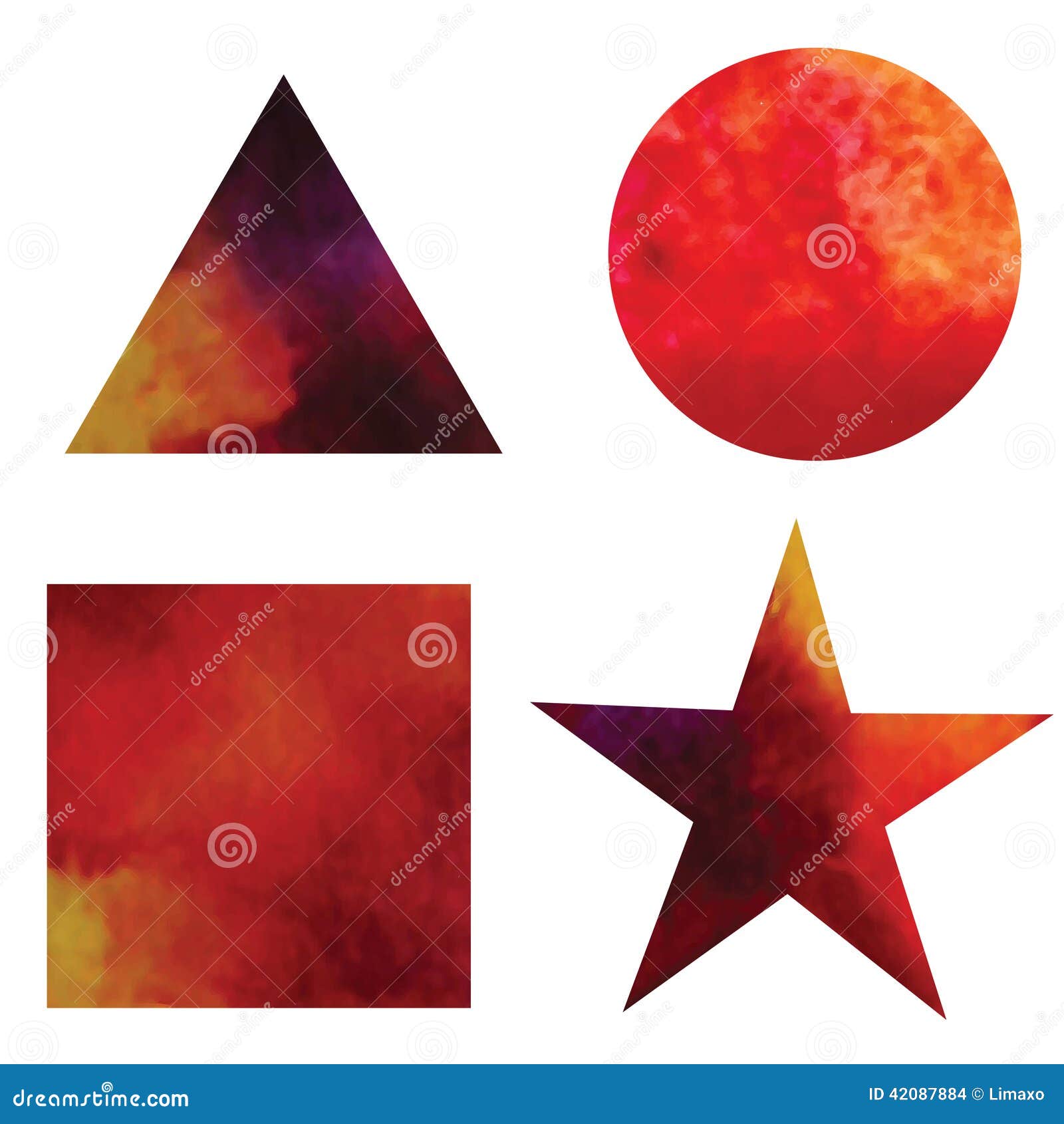 Set of Vector Watercolor Gradient Painted Basic Stock Vector ...