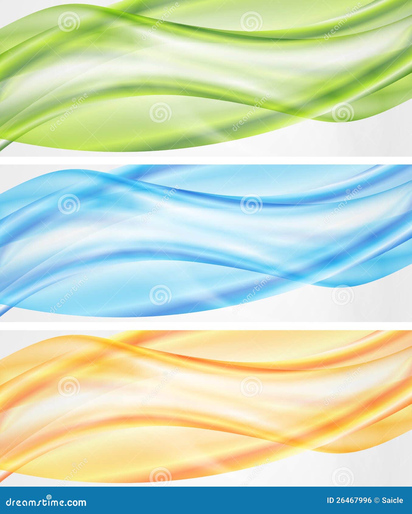 Set of Vector Waves Banners Stock Vector - Illustration of power ...