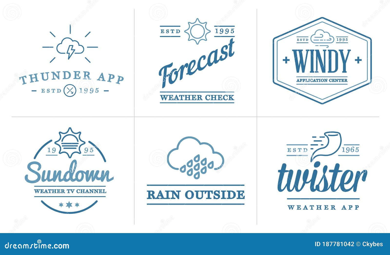 Set of Vector Weather Icons and Logotypes Stock Vector - Illustration ...