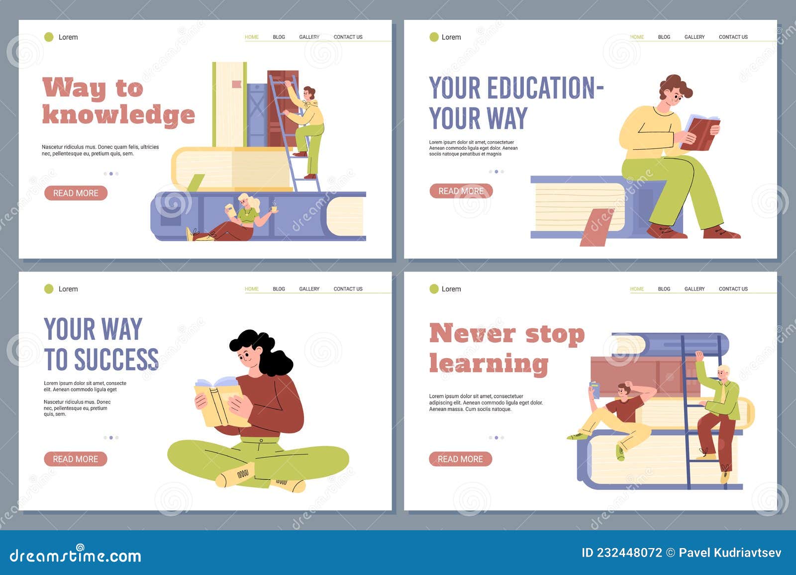 Set of Vector Web Apps for Education, Personal Development and ...