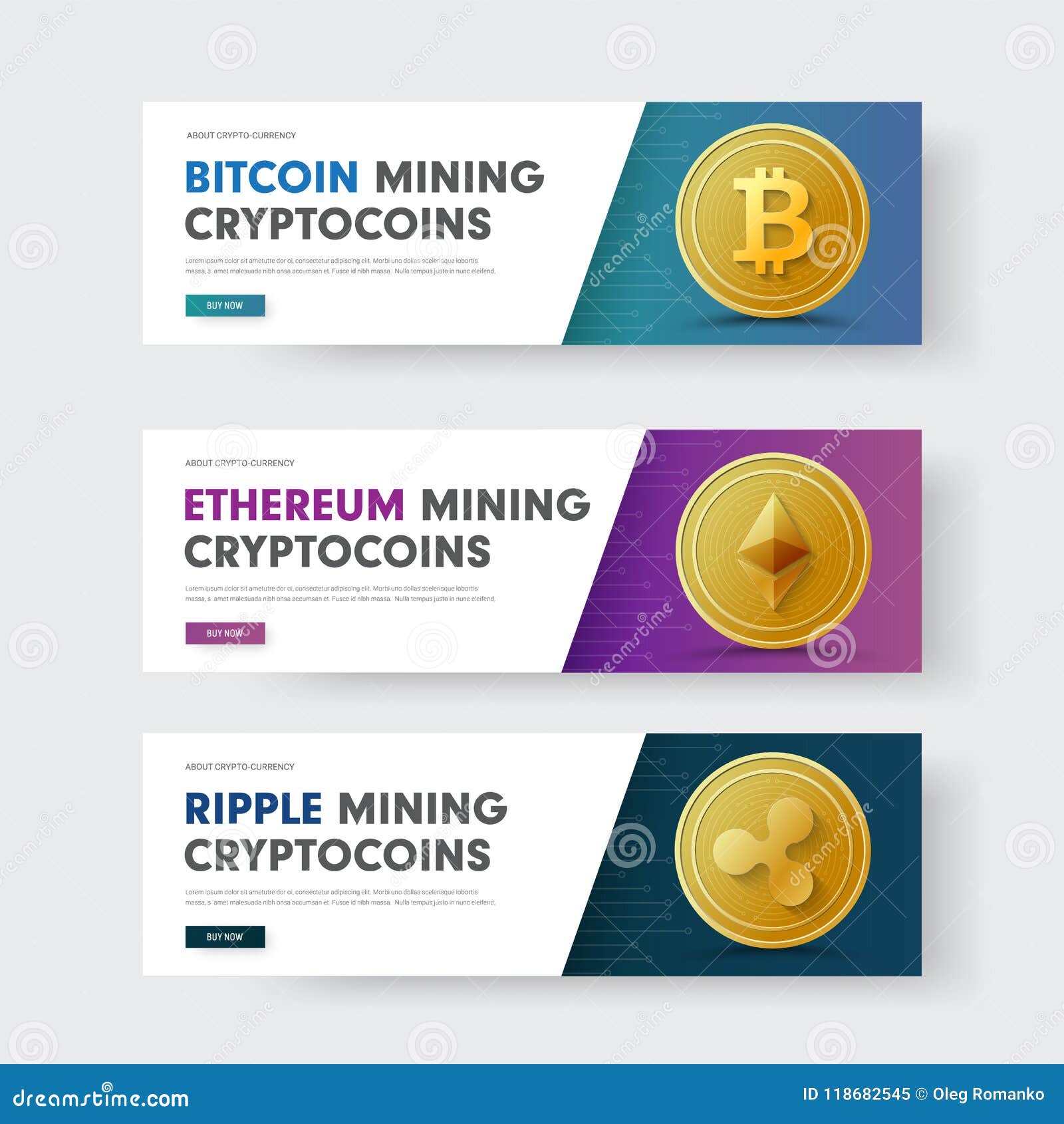 Set of Vector Web Banners with a Diagonal and with a Gold Coin C ...