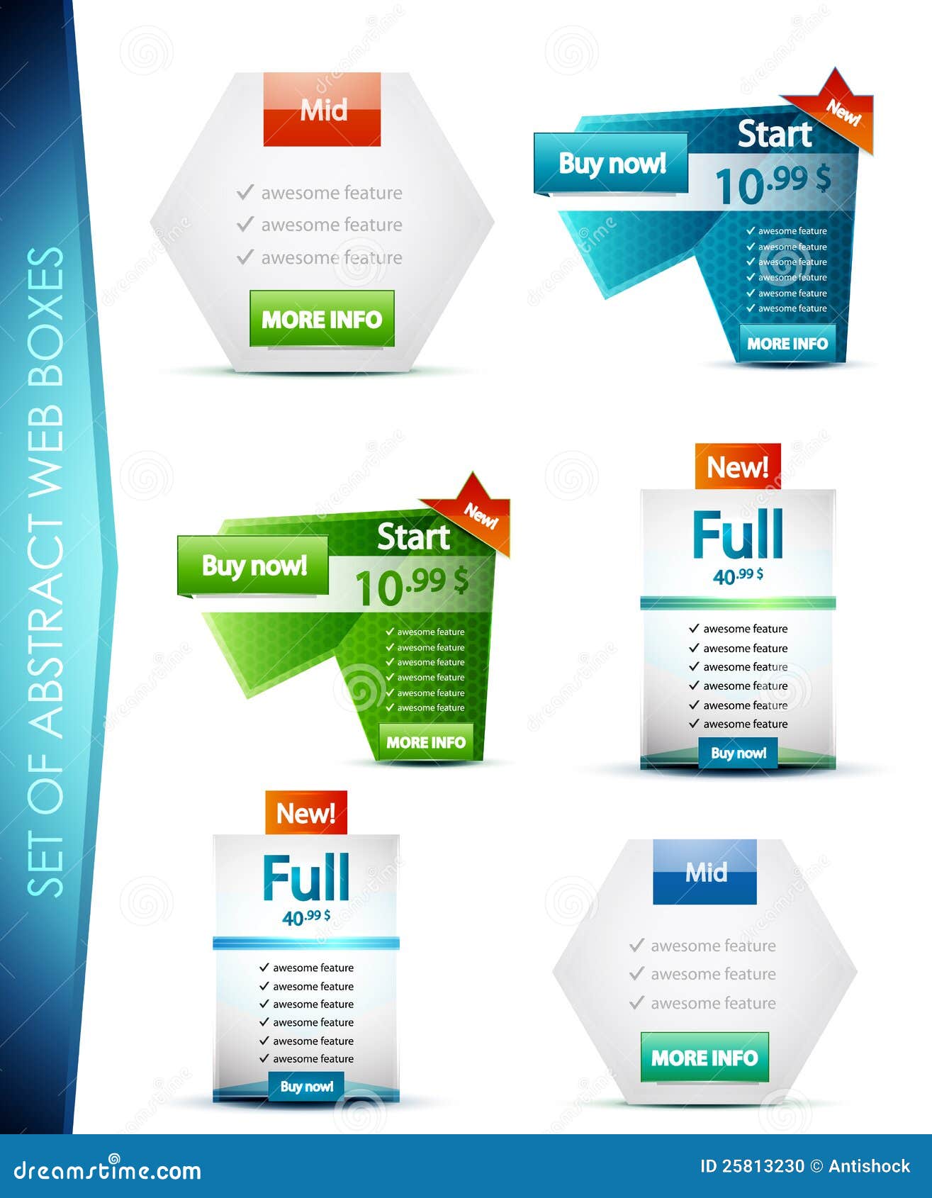 Set of vector web boxes stock vector. Illustration of advertisement ...