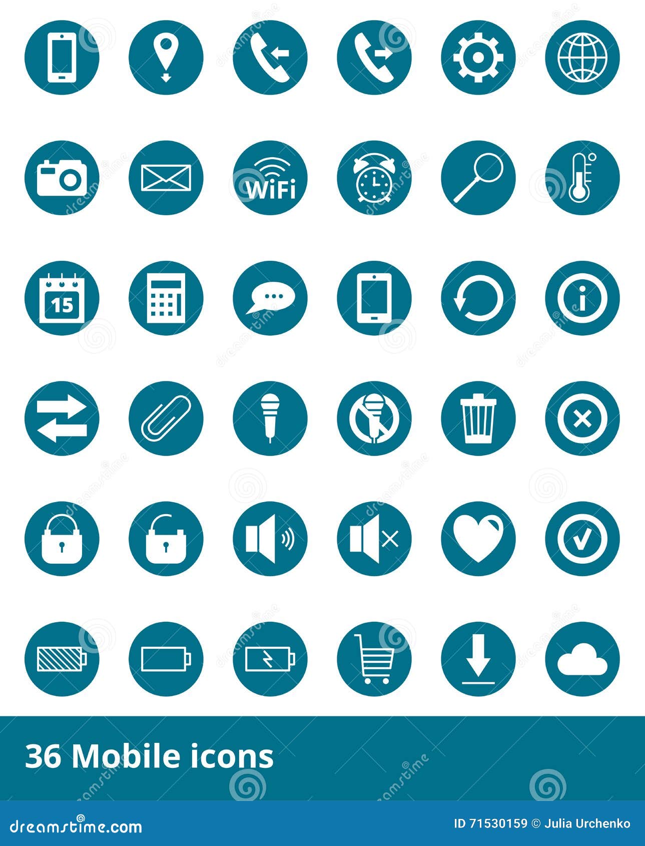 Set of Vector Web Icons Mobile Stock Vector - Illustration of device ...