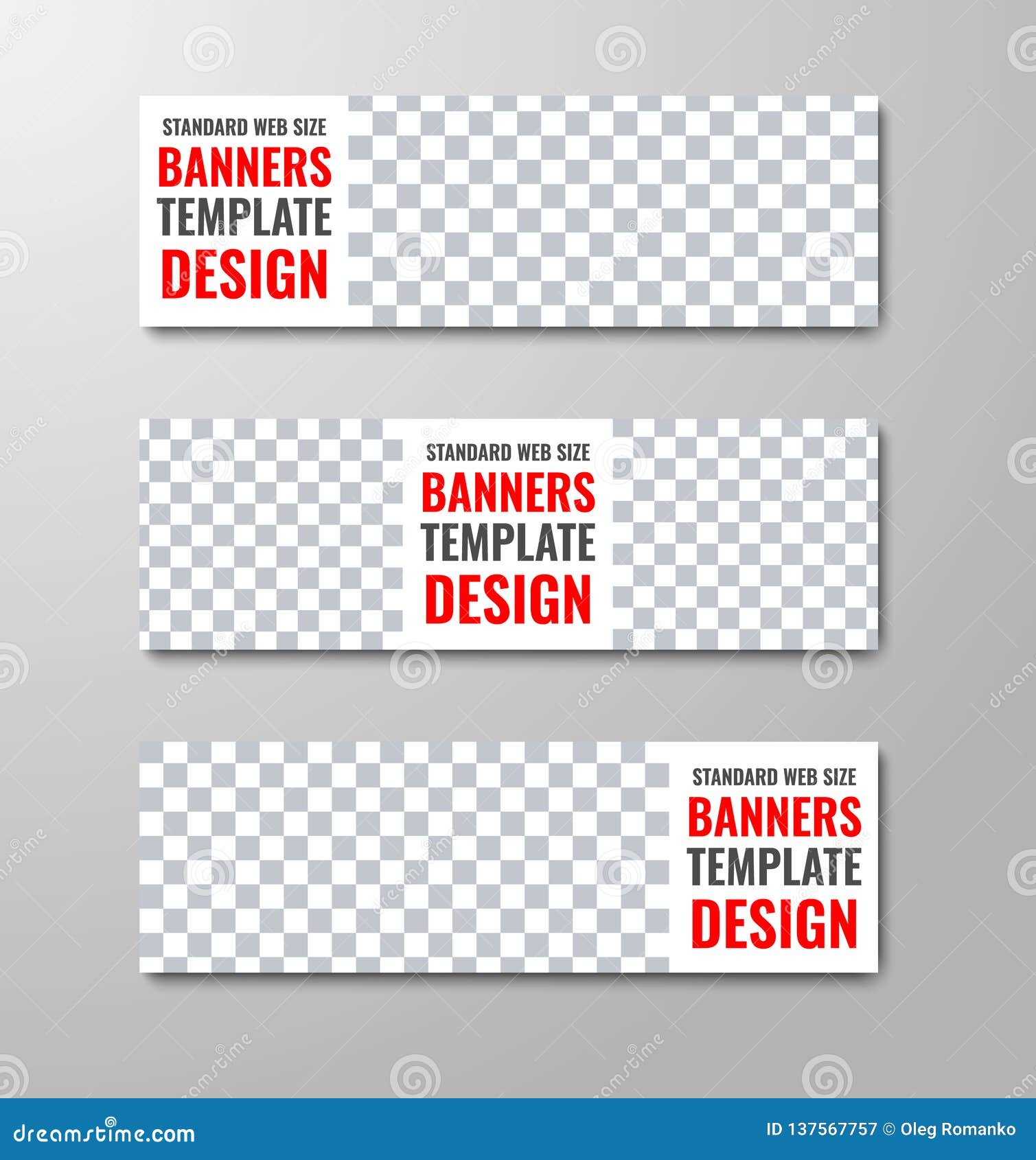 Set of Vector White Web Banners with Place for Photo and Text Stock ...