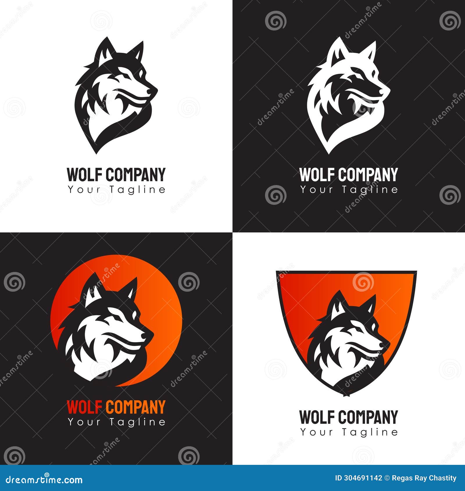 Set of Vector Wolf Logo Simple and Minimalist Stock Vector ...