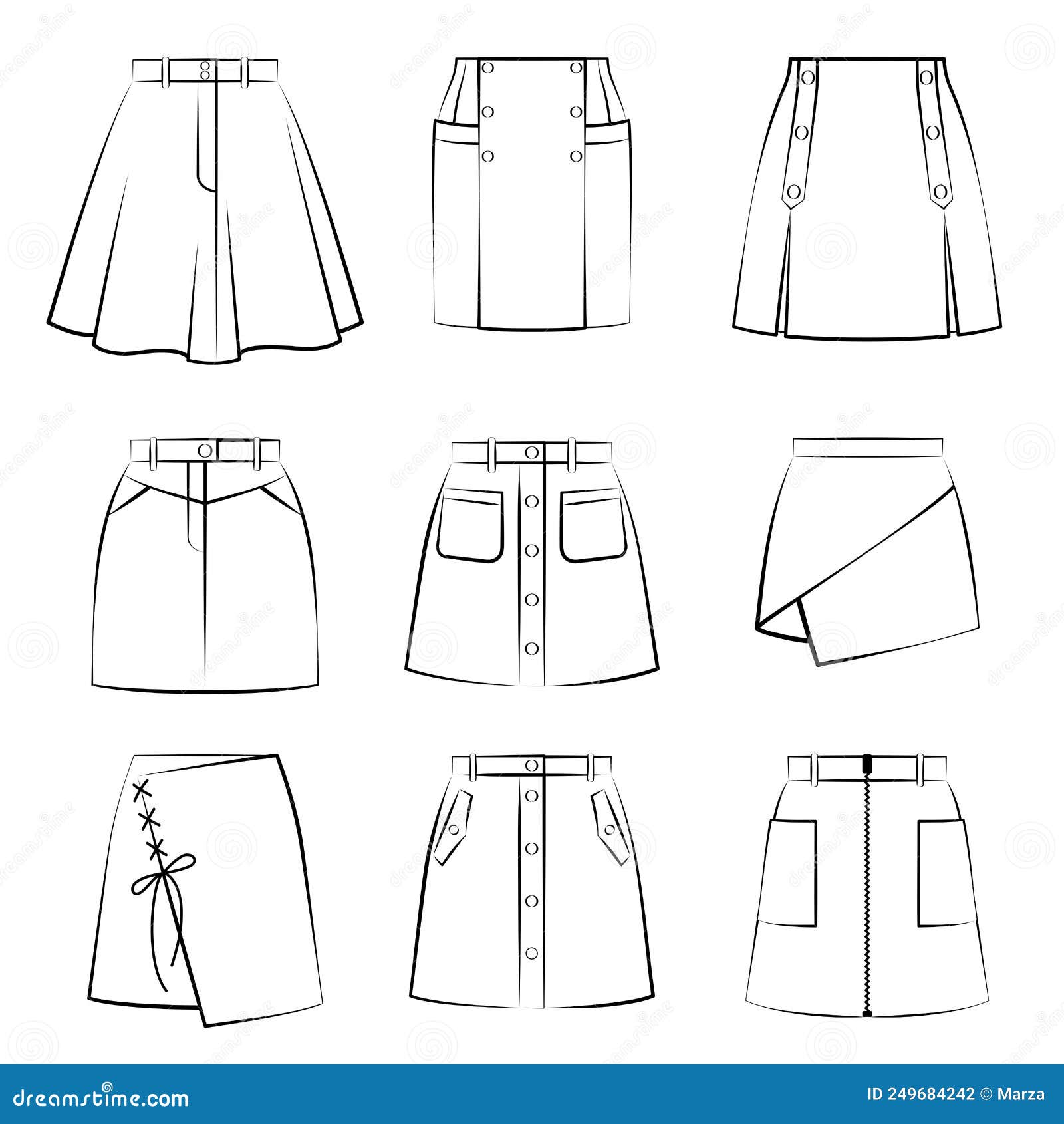 Set of vector woman skirts stock vector. Illustration of collection ...