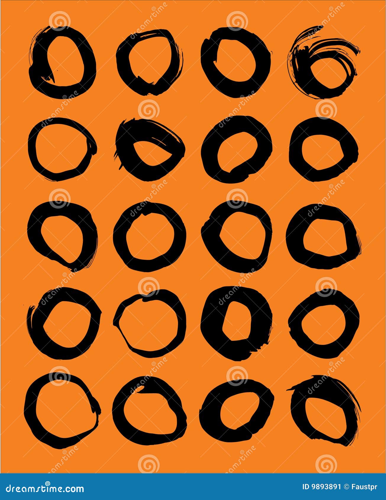 A Set of Vectorized Grungy Ink Circles Stock Vector - Illustration of ...
