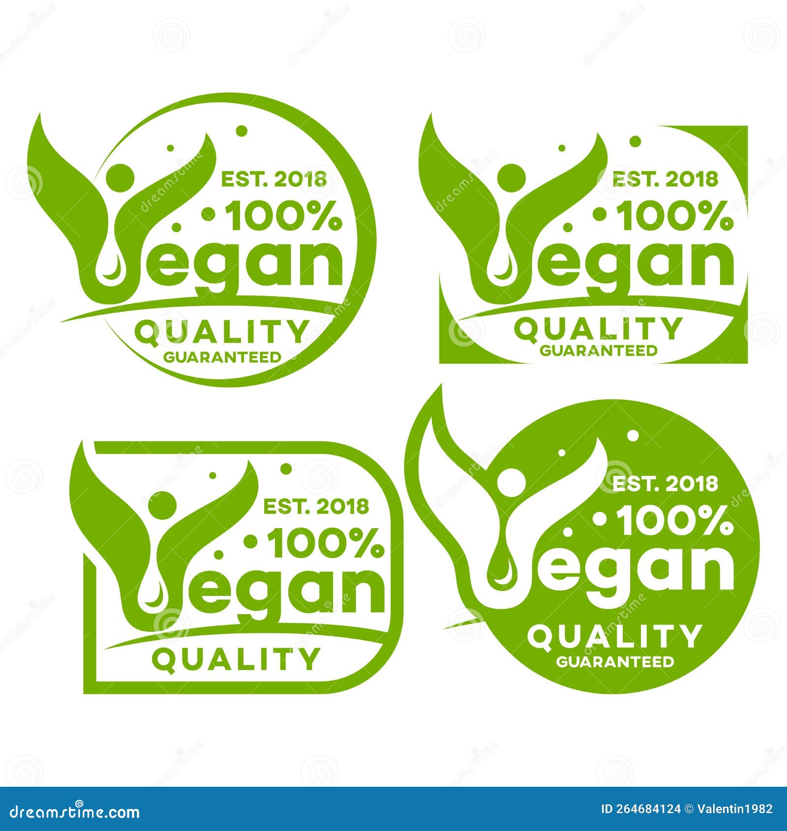 Set of vegan labels logo. stock vector. Illustration of design - 264684124