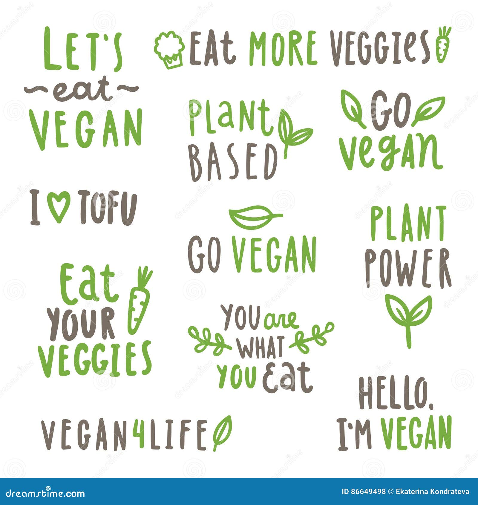 Set of vegan text labels. stock vector. Illustration of food - 86649498
