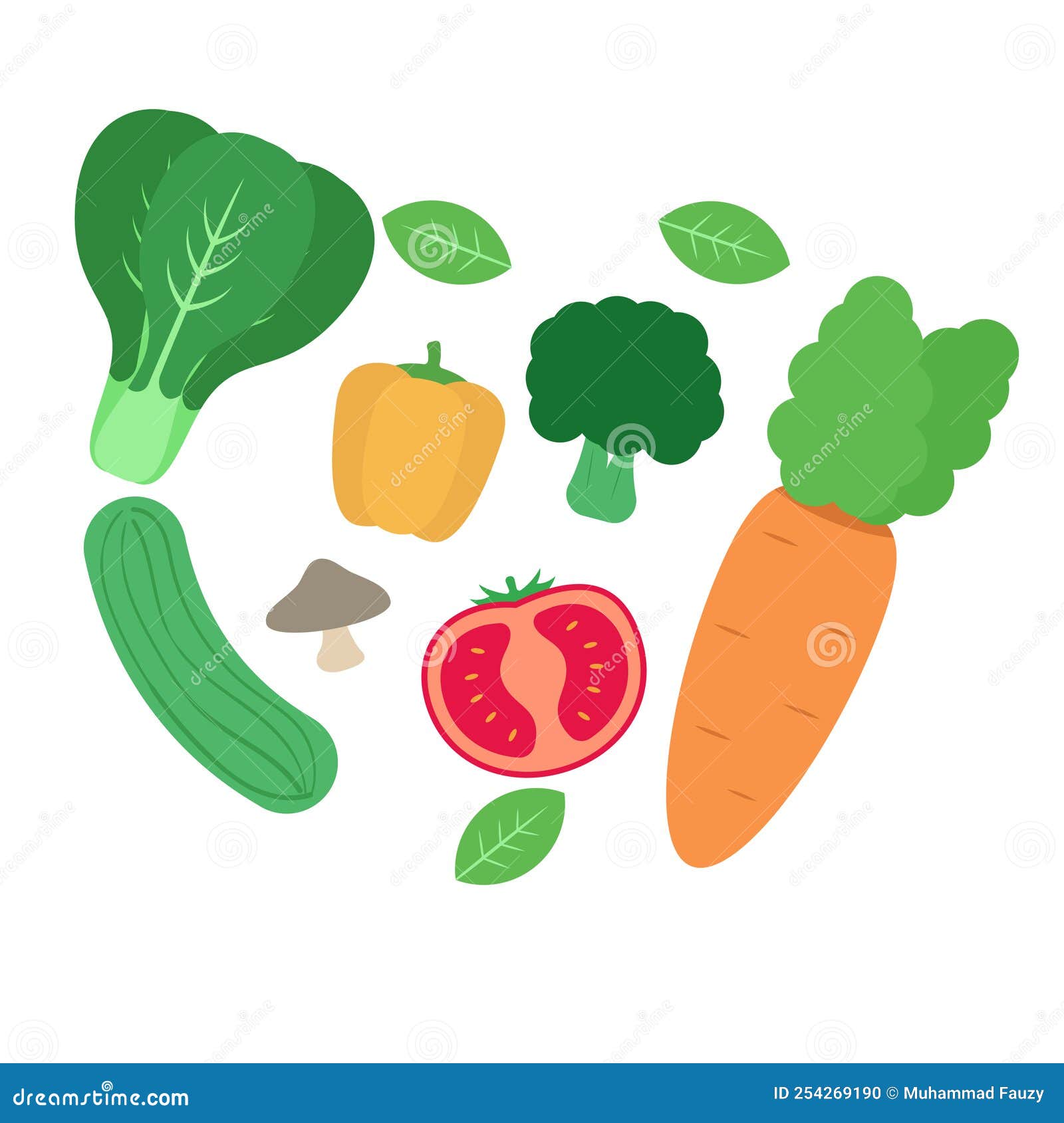 Set of Vegetable Vector Illustration with Flat Style Stock Vector ...