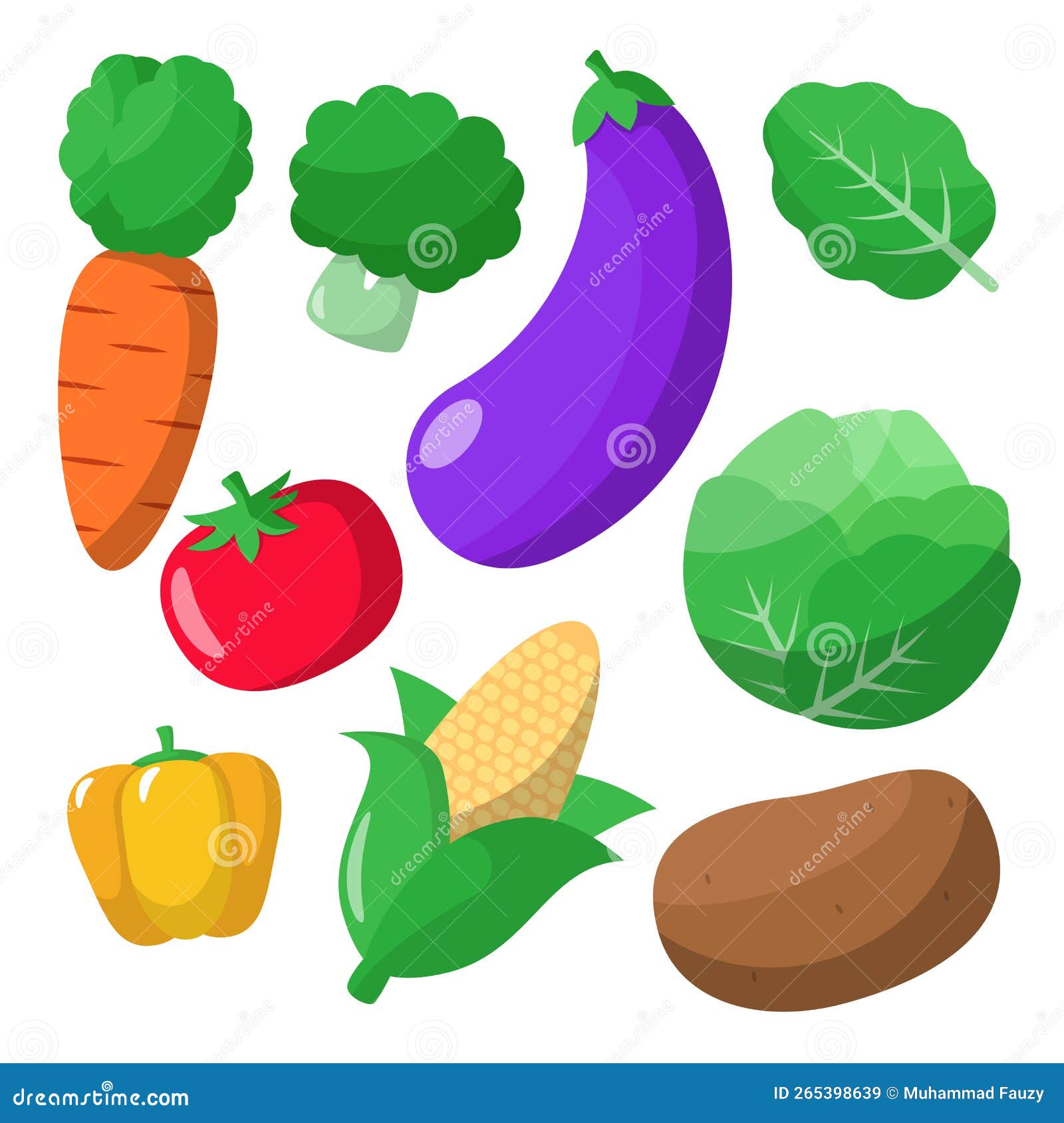 Set of Vegetable Vector Illustrations Stock Vector - Illustration of ...