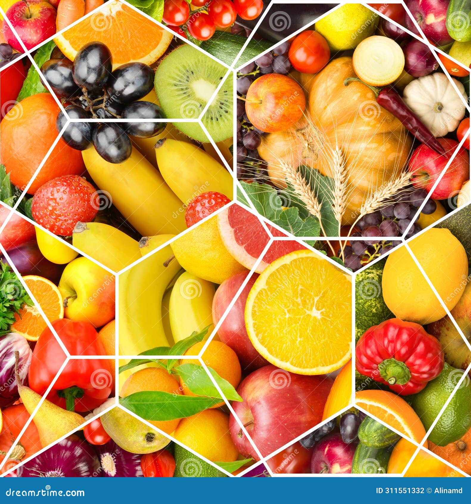 Set of Vegetables and Fruits. Collage Stock Photo - Image of diet, food ...