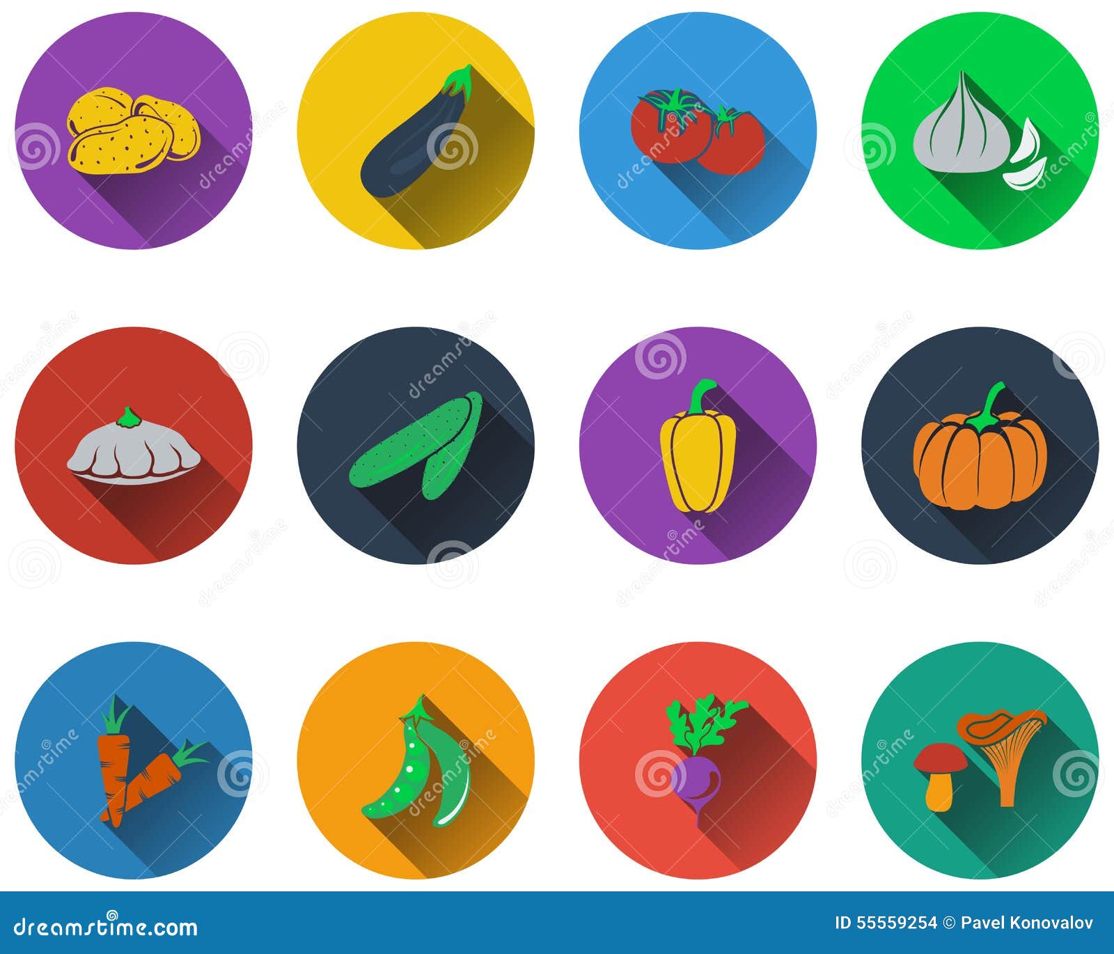 Set of vegetables icons stock vector. Illustration of healthy - 55559254
